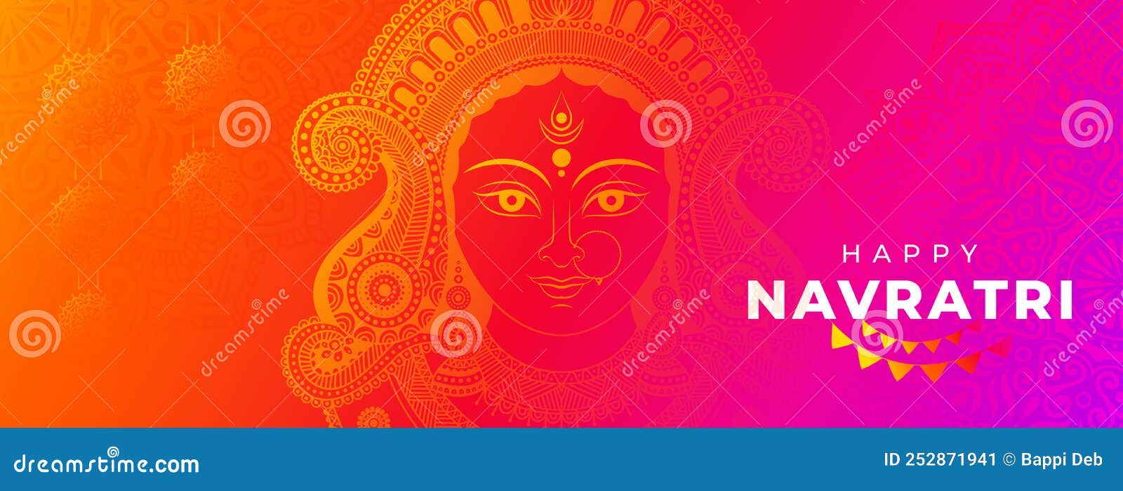 Happy Navratri Facebook Cover Banner Background Design Stock Vector ...