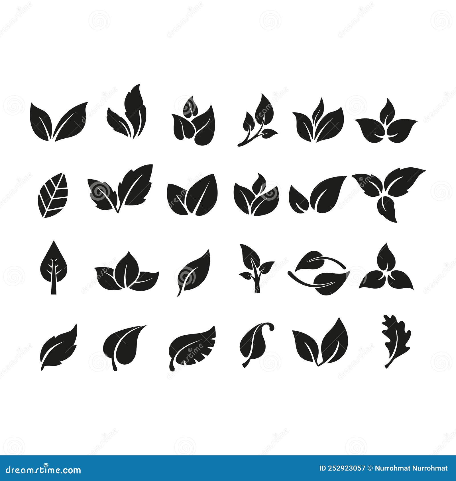 Leaf icons set stock vector. Illustration of exotic - 252923057