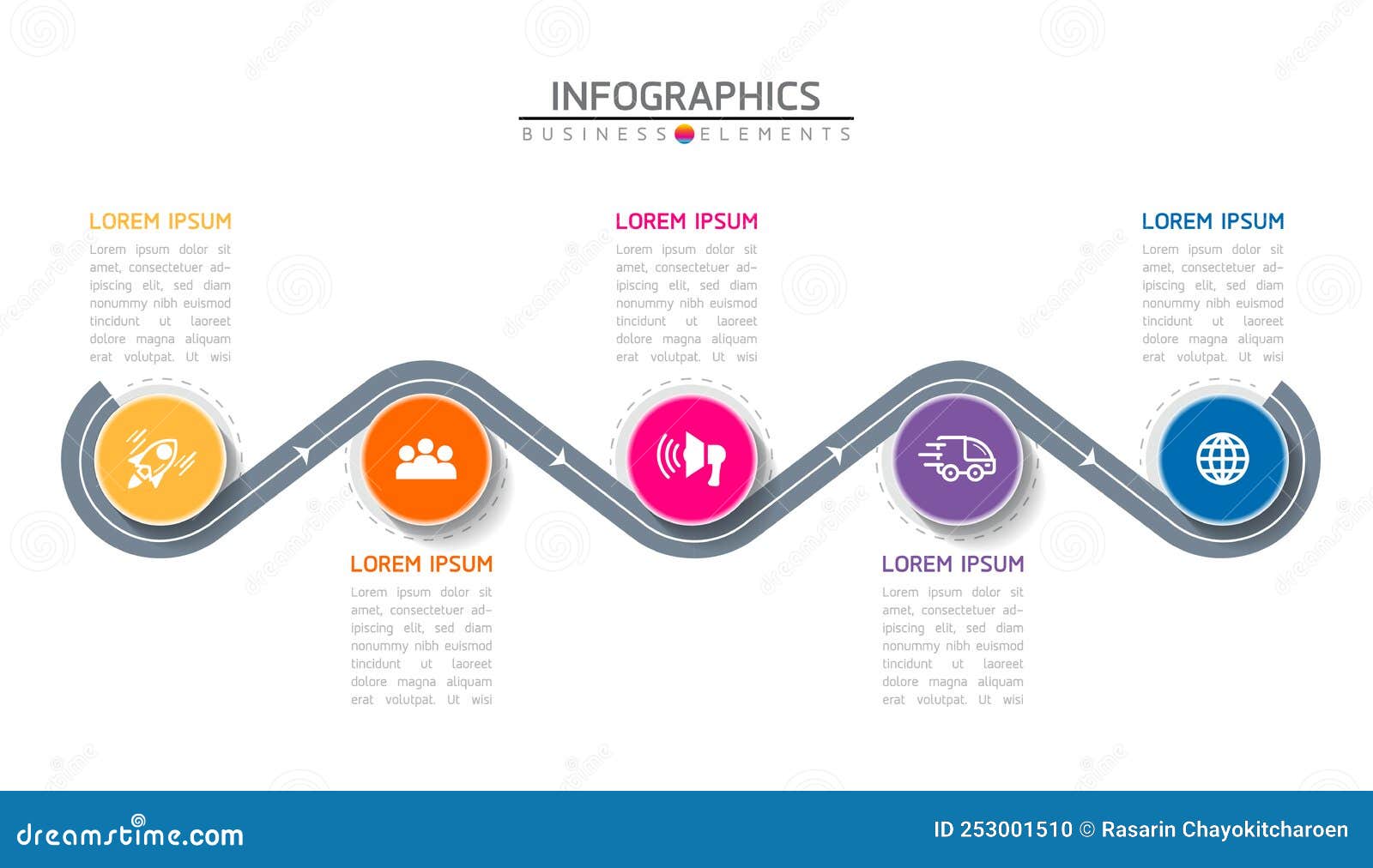 Connecting Steps Business Infographic Template Stock Vector ...
