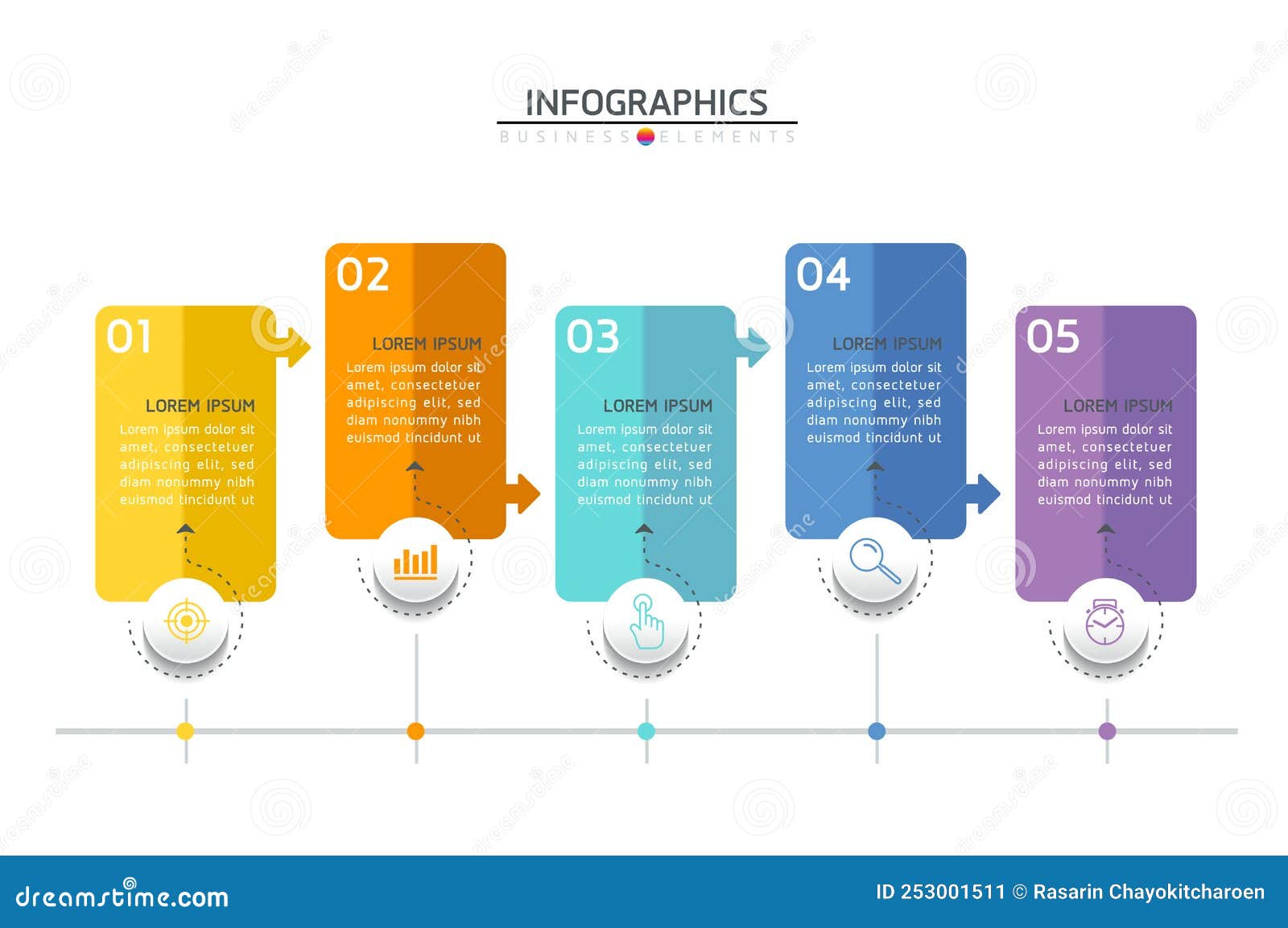 Connecting Steps Business Infographic Template Stock Vector ...