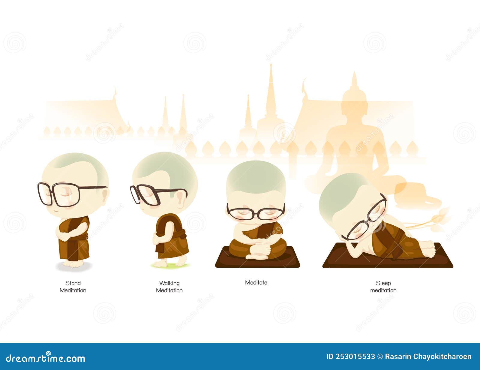 Flat Hand Drawn Set Illustration a Young Novice Stock Vector ...