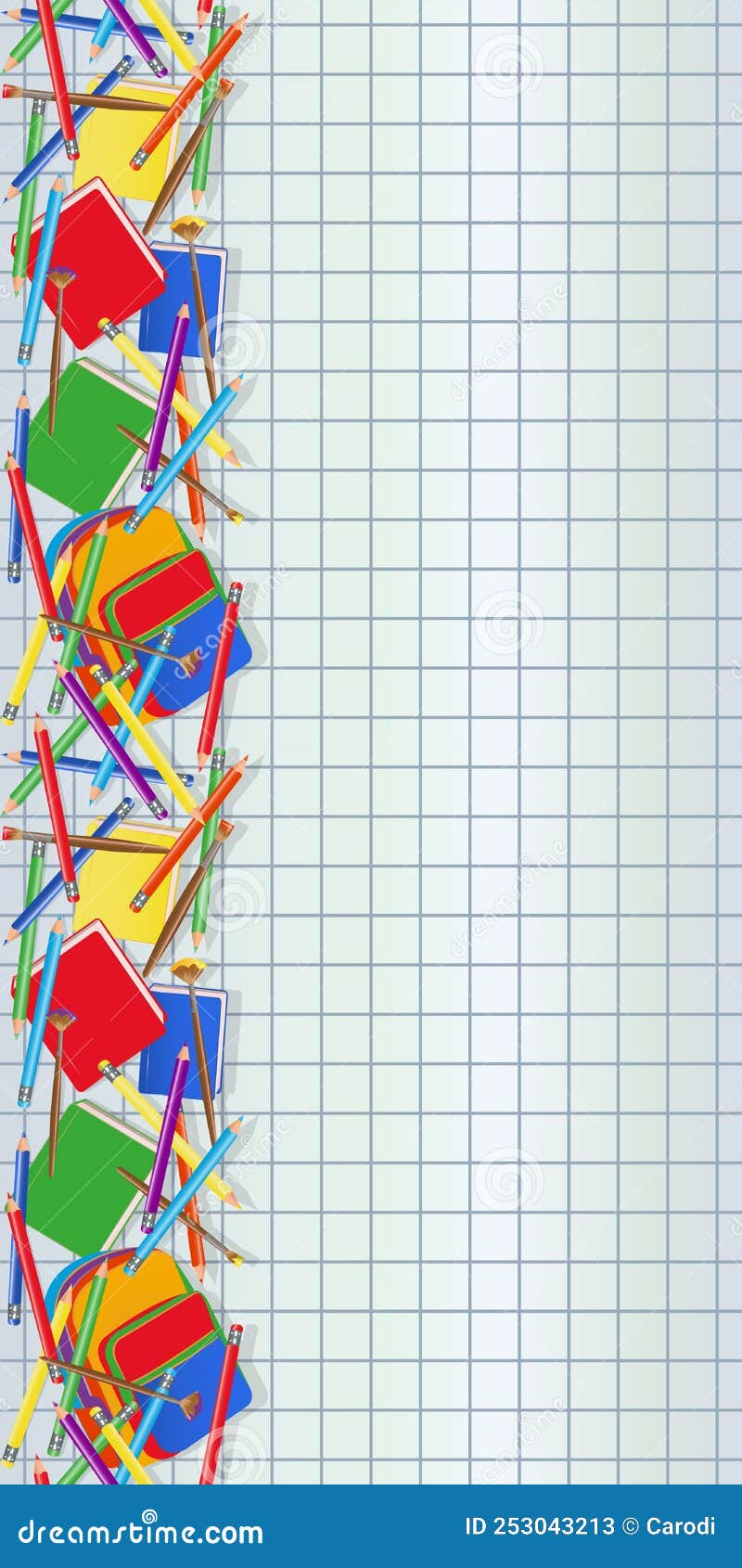 Back To School Notebook Seamless Pattern Books and Pencils, Stock ...