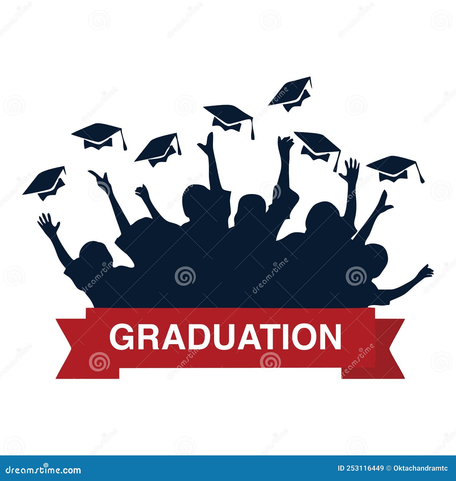 Silhouette of Graduation Celebration by Throwing a Gown in the Air ...