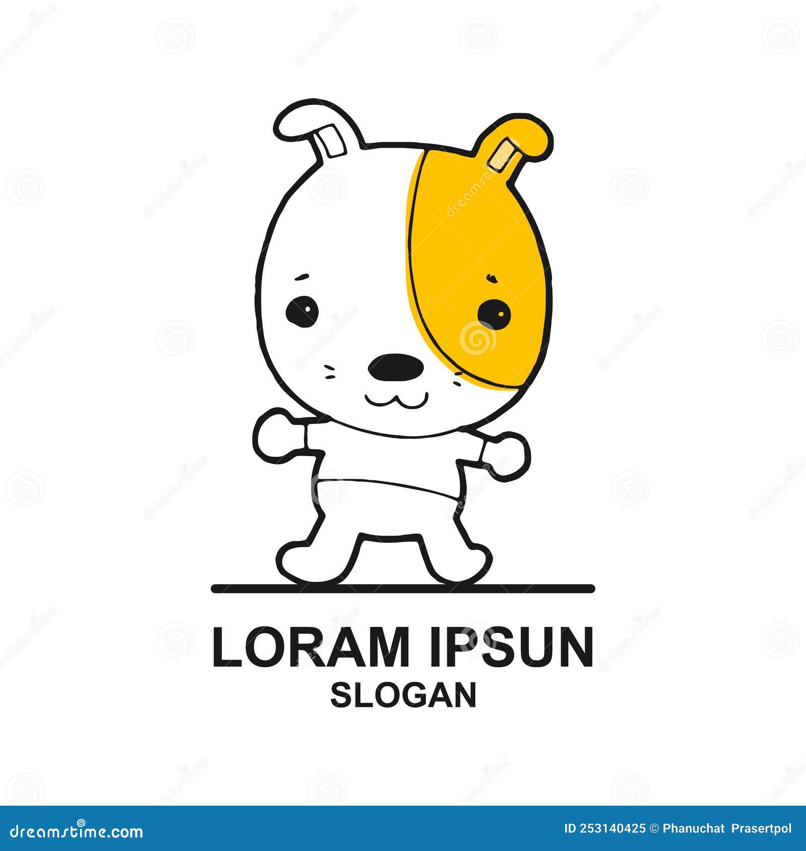 Vector Logo on Cute Funny Dog Abstract, Logo Design for Dog Related ...