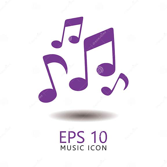 Purple Music Icon. Flat Vector Symbol Isolated on a White Background ...