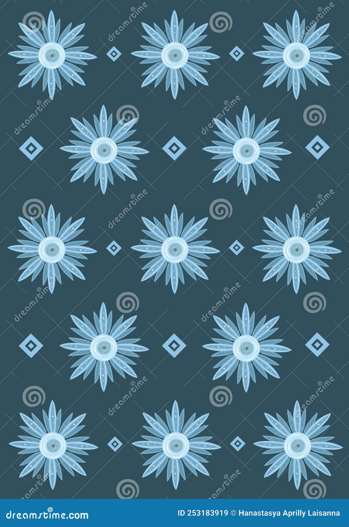 Beautiful Blue Crystal Ice Flower Wallpaper Stock Vector - Illustration ...