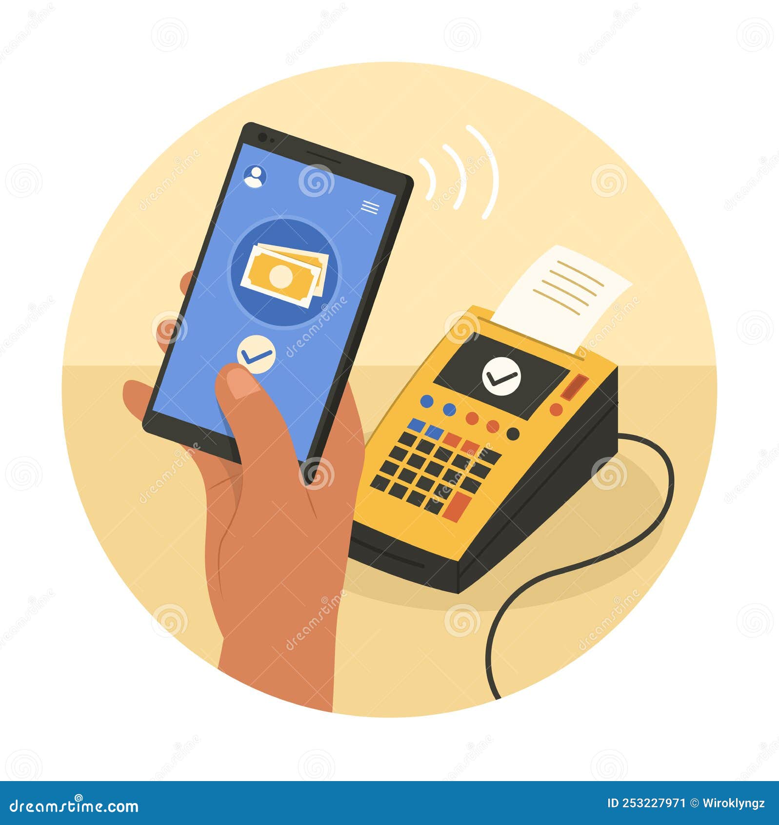 Cashless Online Payment Concept Illustration. Stock Vector ...