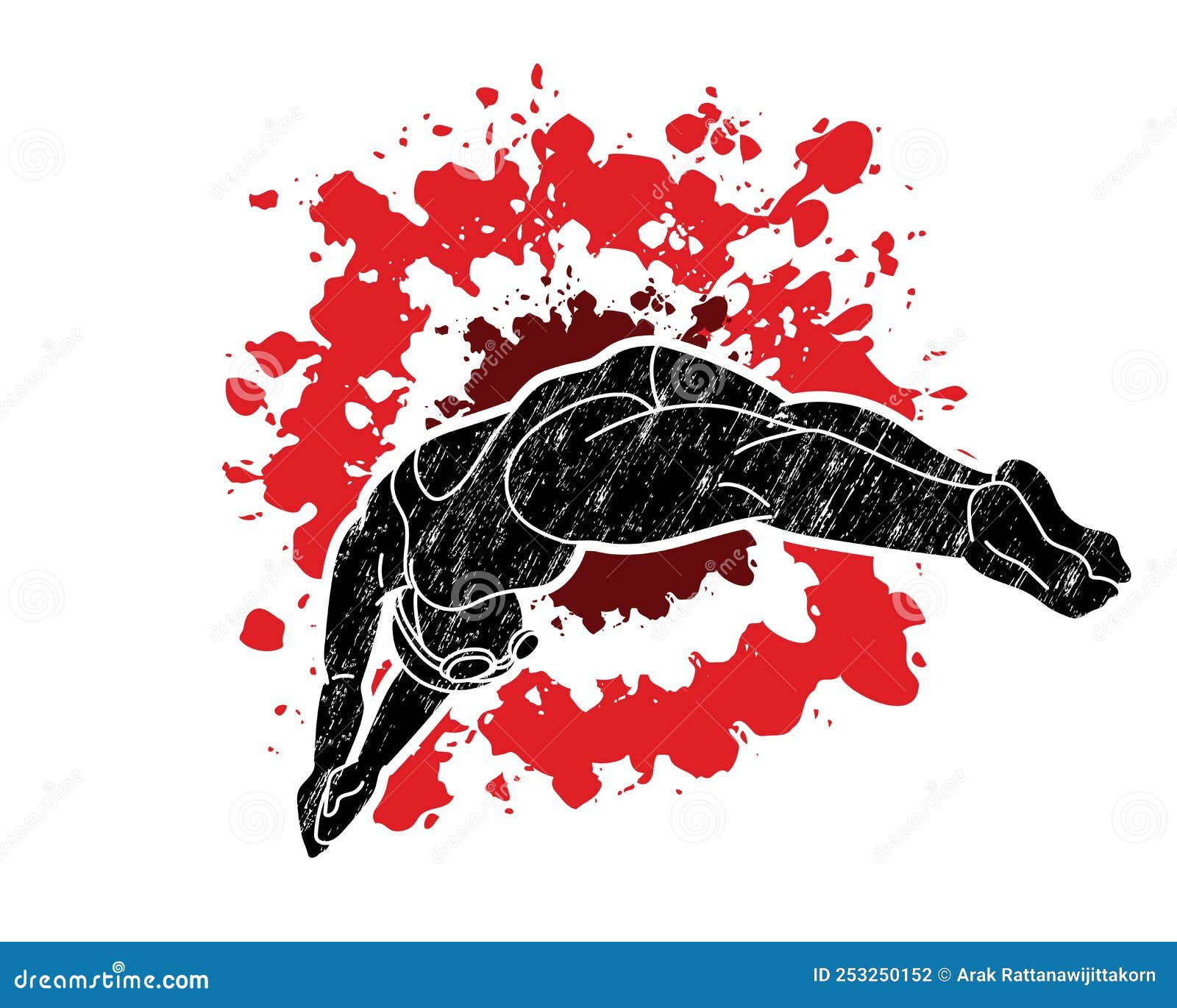 Swimming Sport Female Swimmer Action Cartoon Graphic Vector Stock ...