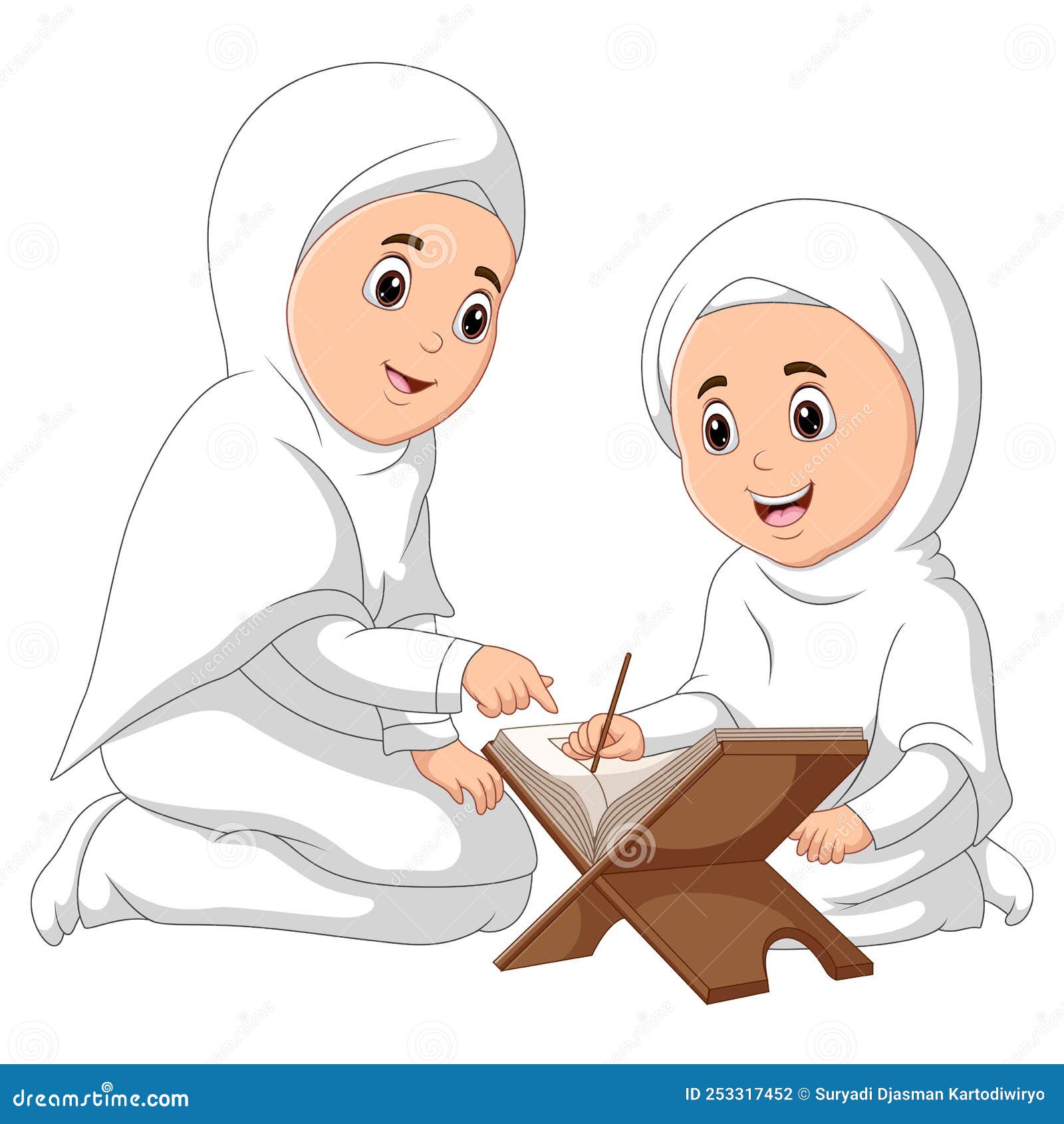Muslim Boy Teaching Arabic Alphabet Cartoon Vector | CartoonDealer.com ...