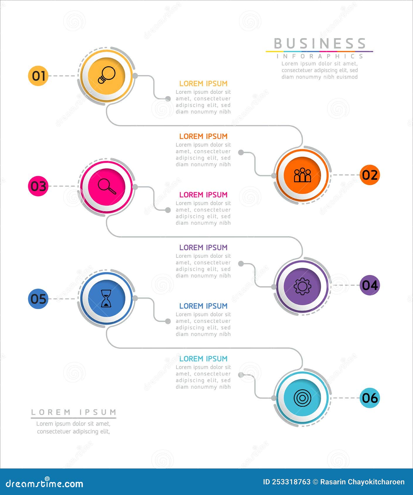 Connecting Steps Business Infographic Template Stock Vector ...