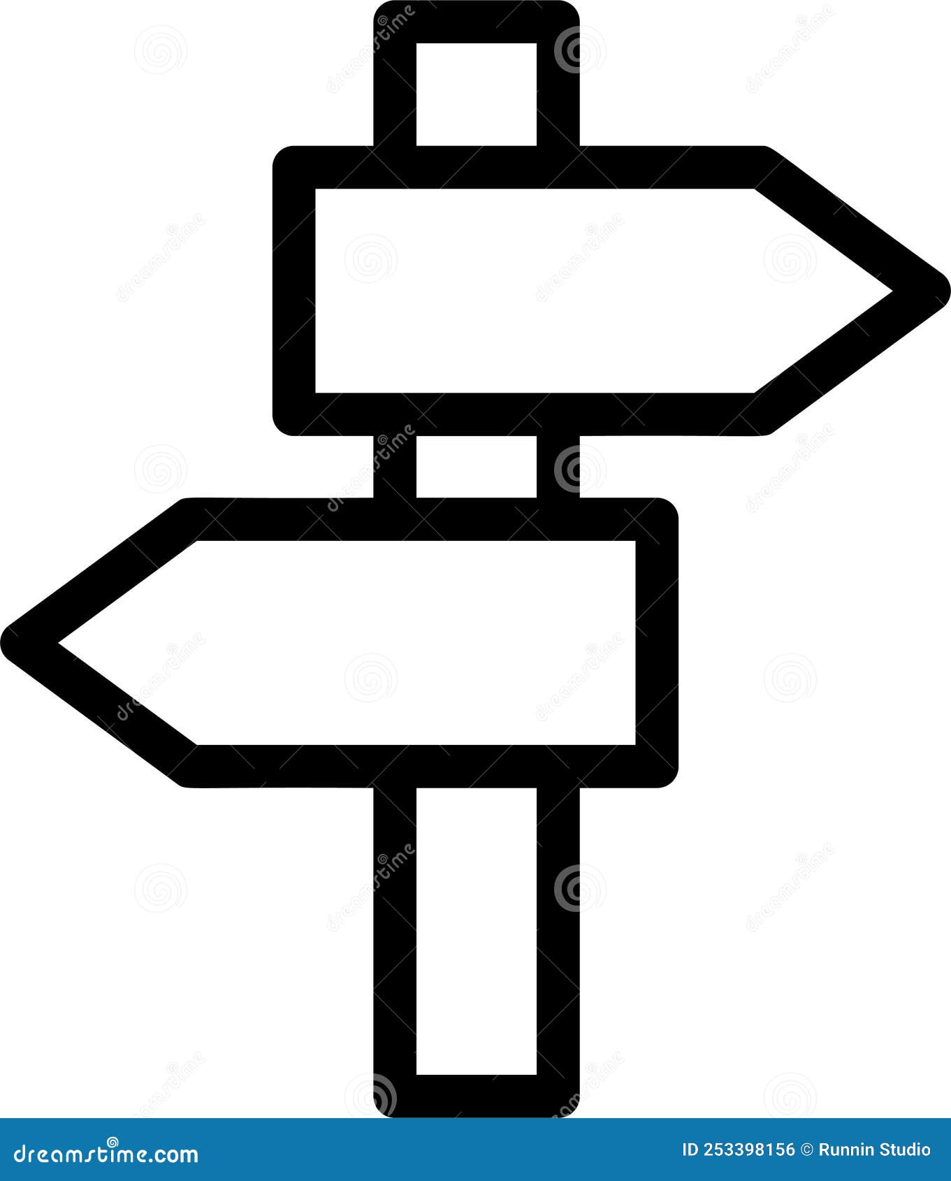 Signpost Icon with Outline Style Stock Vector - Illustration of element ...