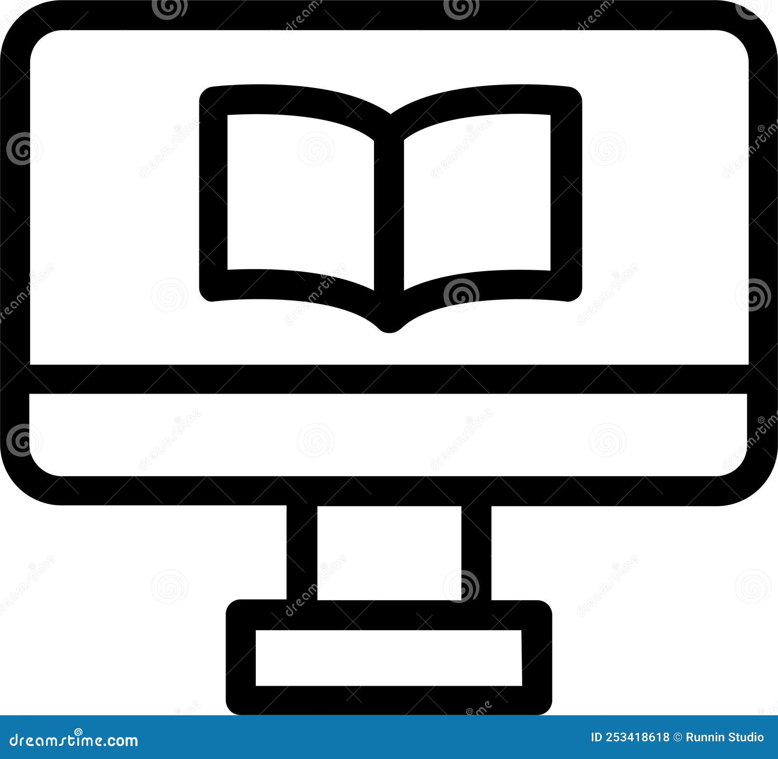 Smart Book Icon with Outline Style Stock Vector - Illustration of ...