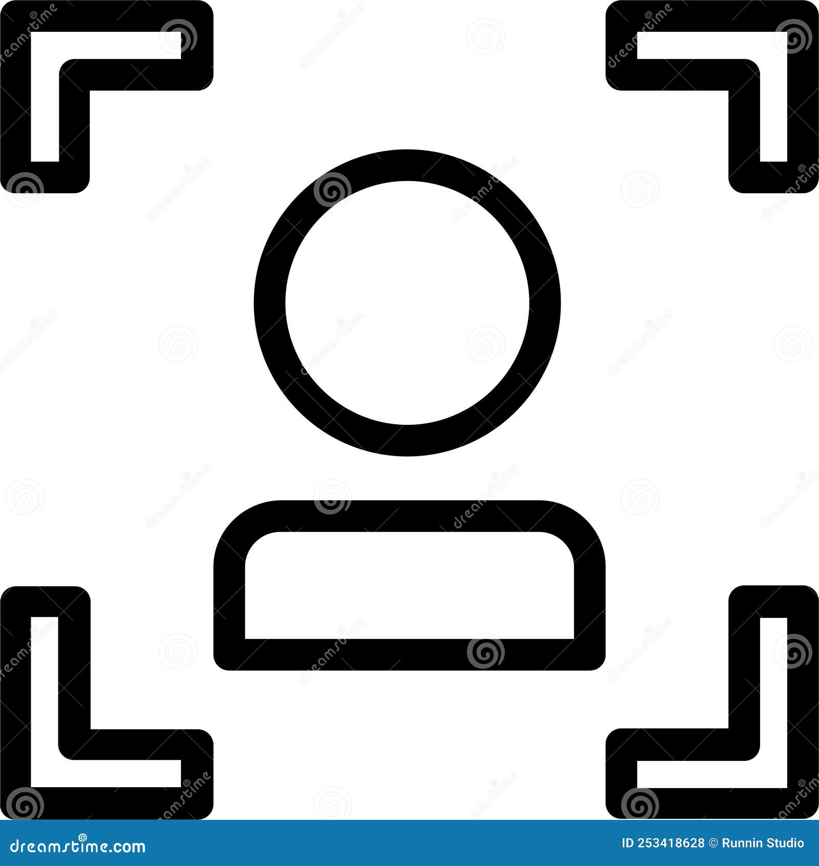 Focus Person Icon with Outline Style Stock Vector - Illustration of ...