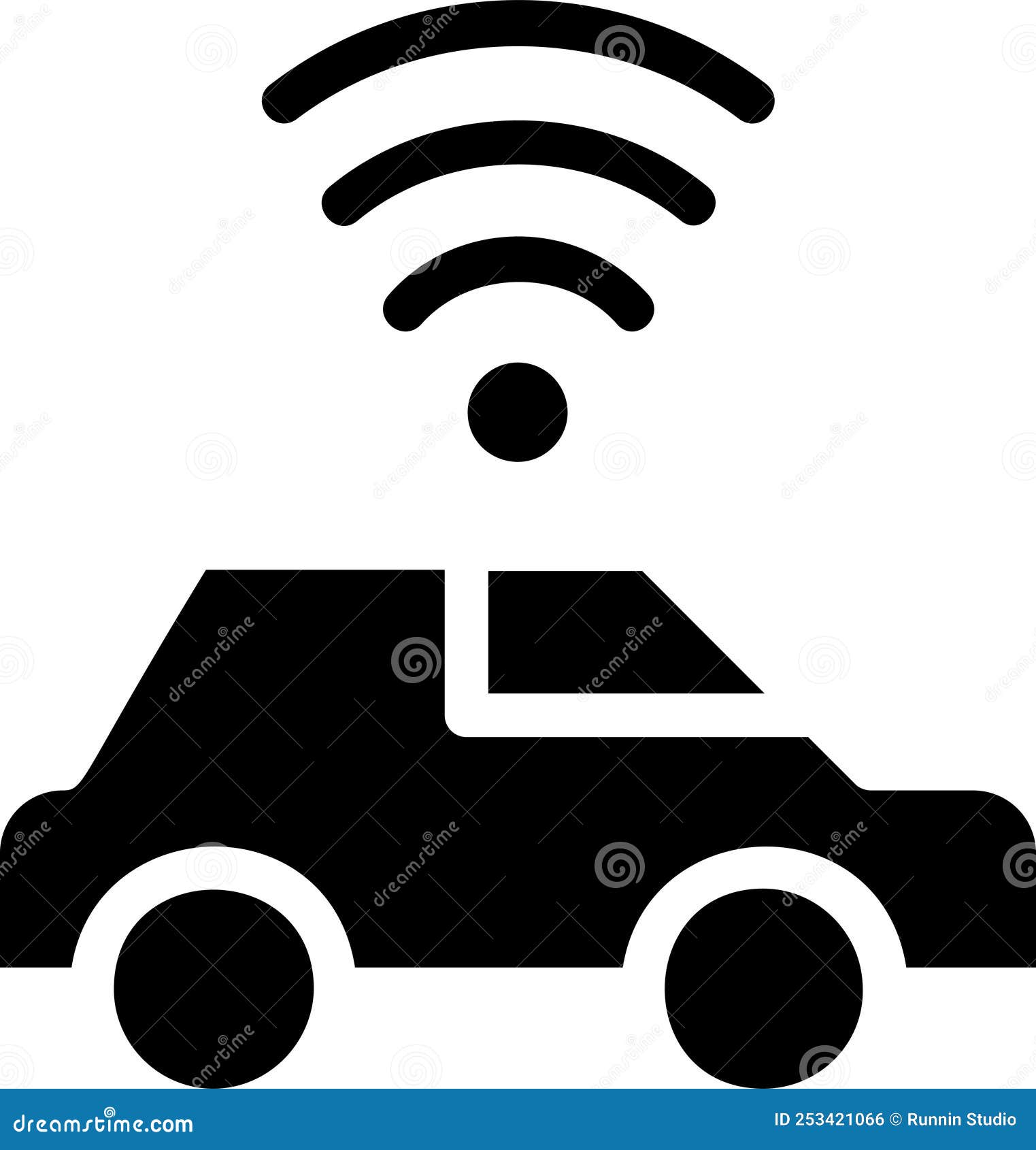 Wireless Car Icon with Glyph Style Stock Vector - Illustration of ...