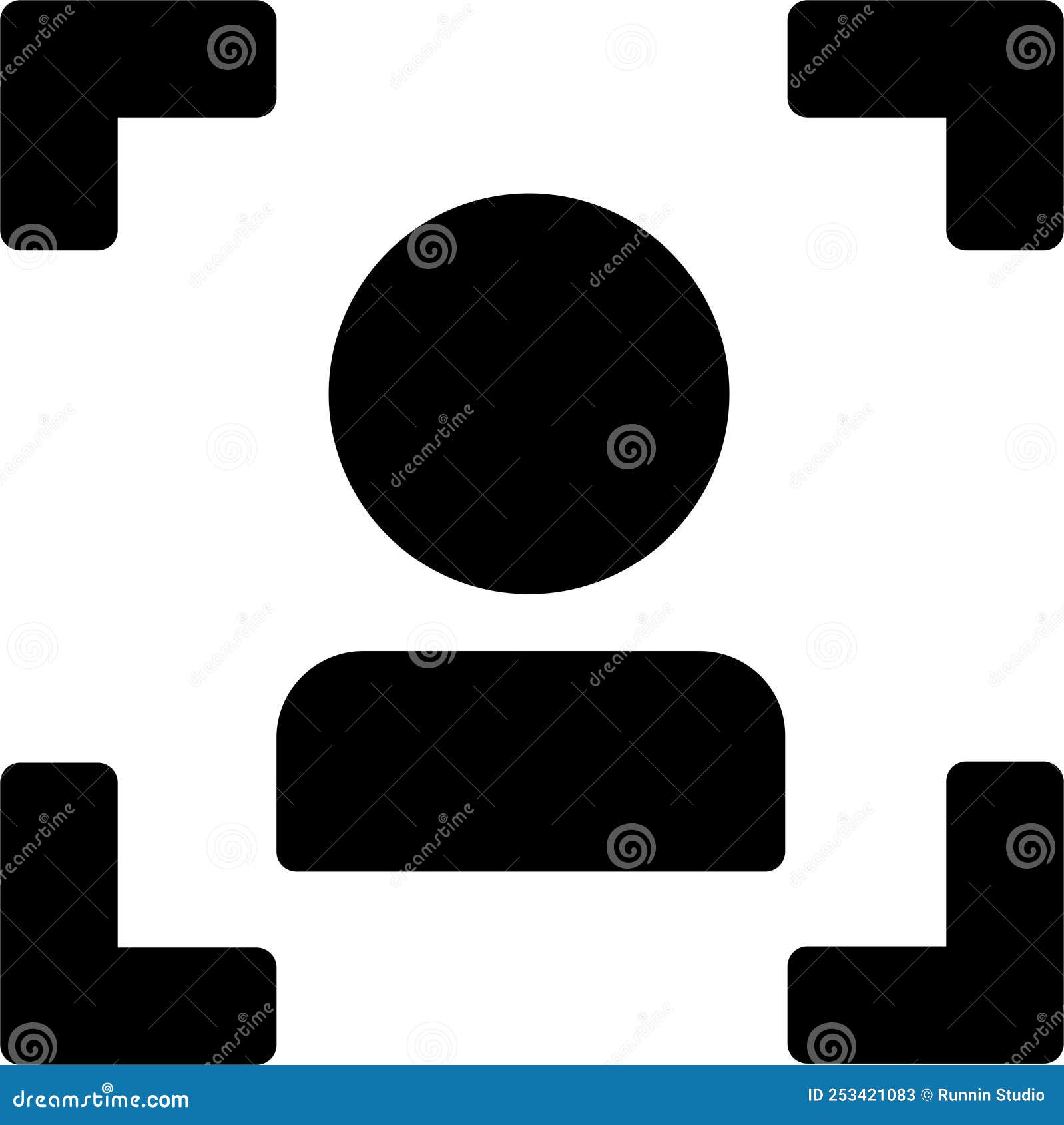Focus Person Icon with Glyph Style Stock Vector - Illustration of ...