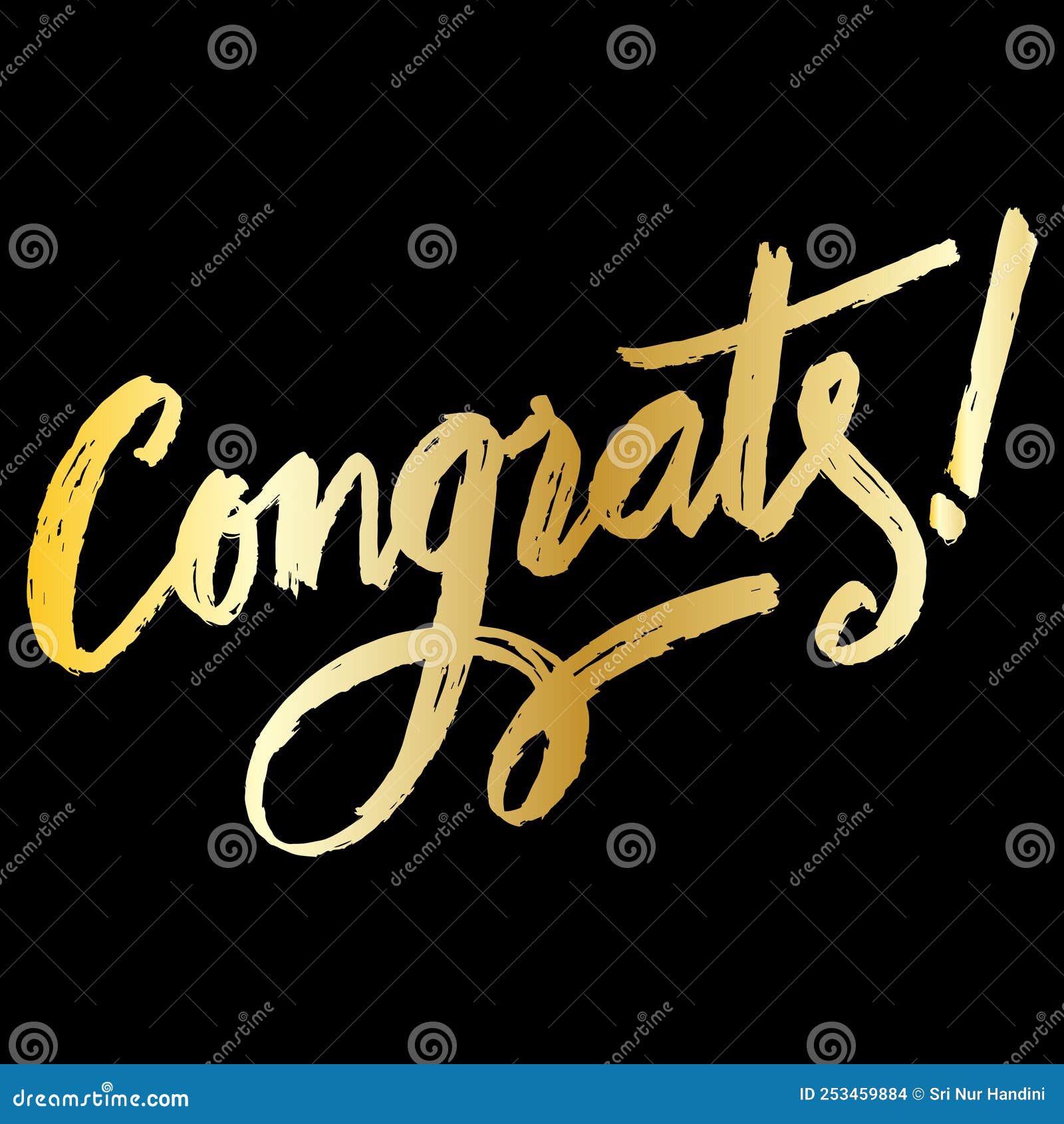 Hand Drawn Calligraphy Lettering Text Congrats Stock Illustration ...