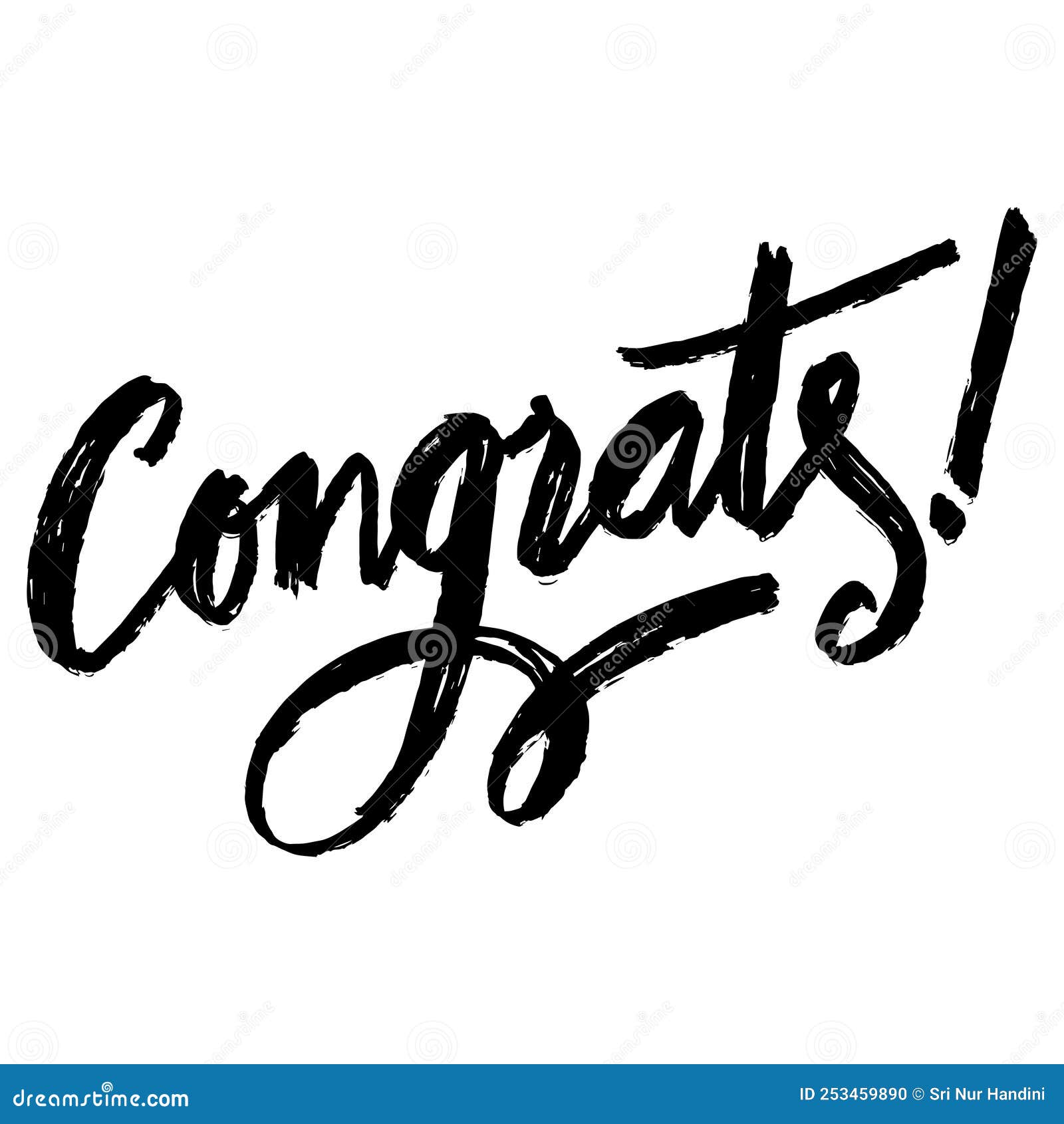 Hand Drawn Calligraphy Lettering Text Congrats Stock Illustration ...