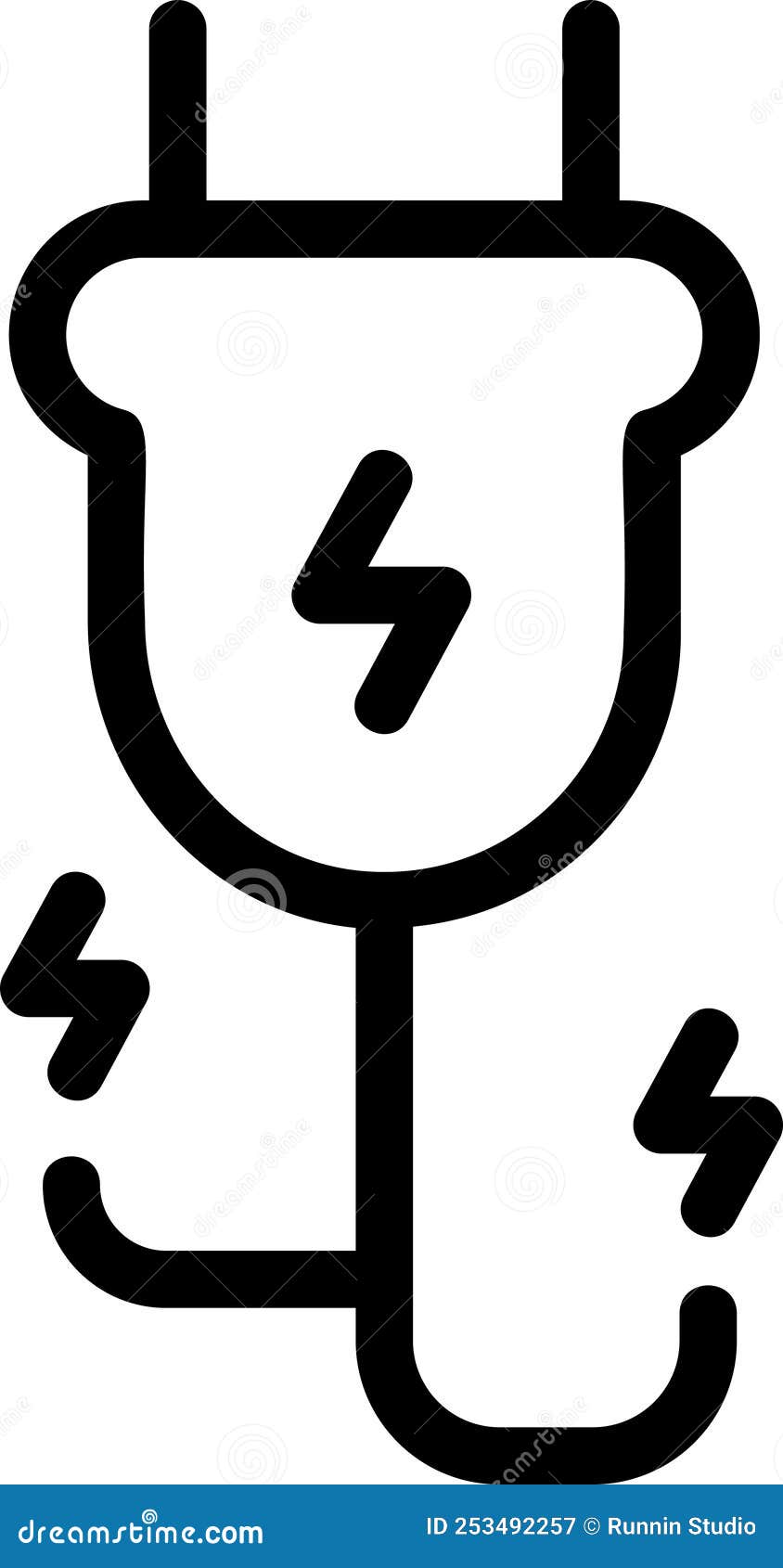 Power Plug Icon with Outline Style Stock Vector - Illustration of ...