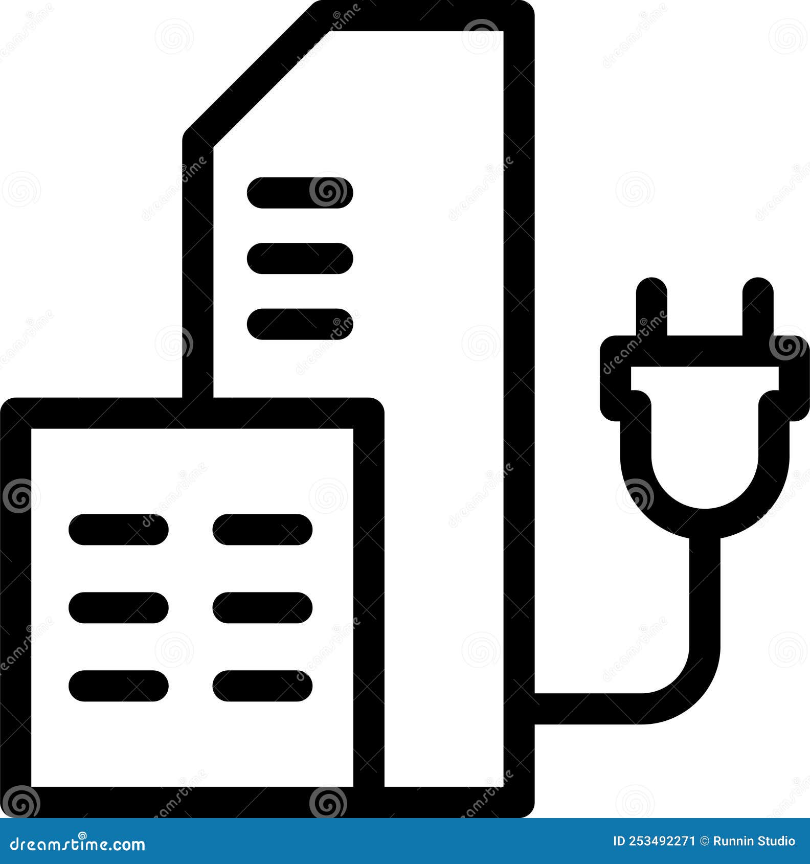 City View Icon with Outline Style Stock Vector - Illustration of ...