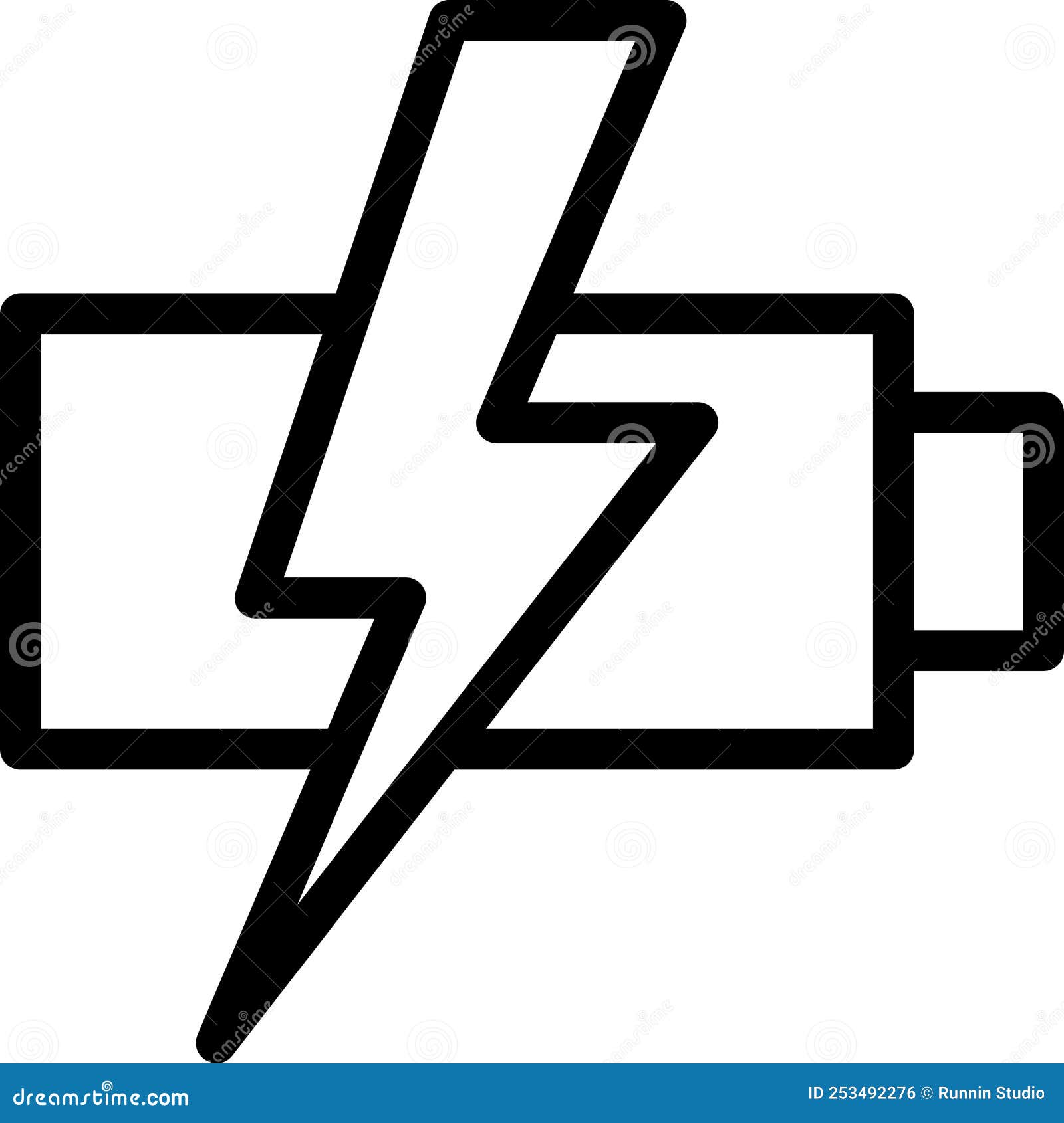 Charging Icon with Outline Style Stock Vector - Illustration of empty ...