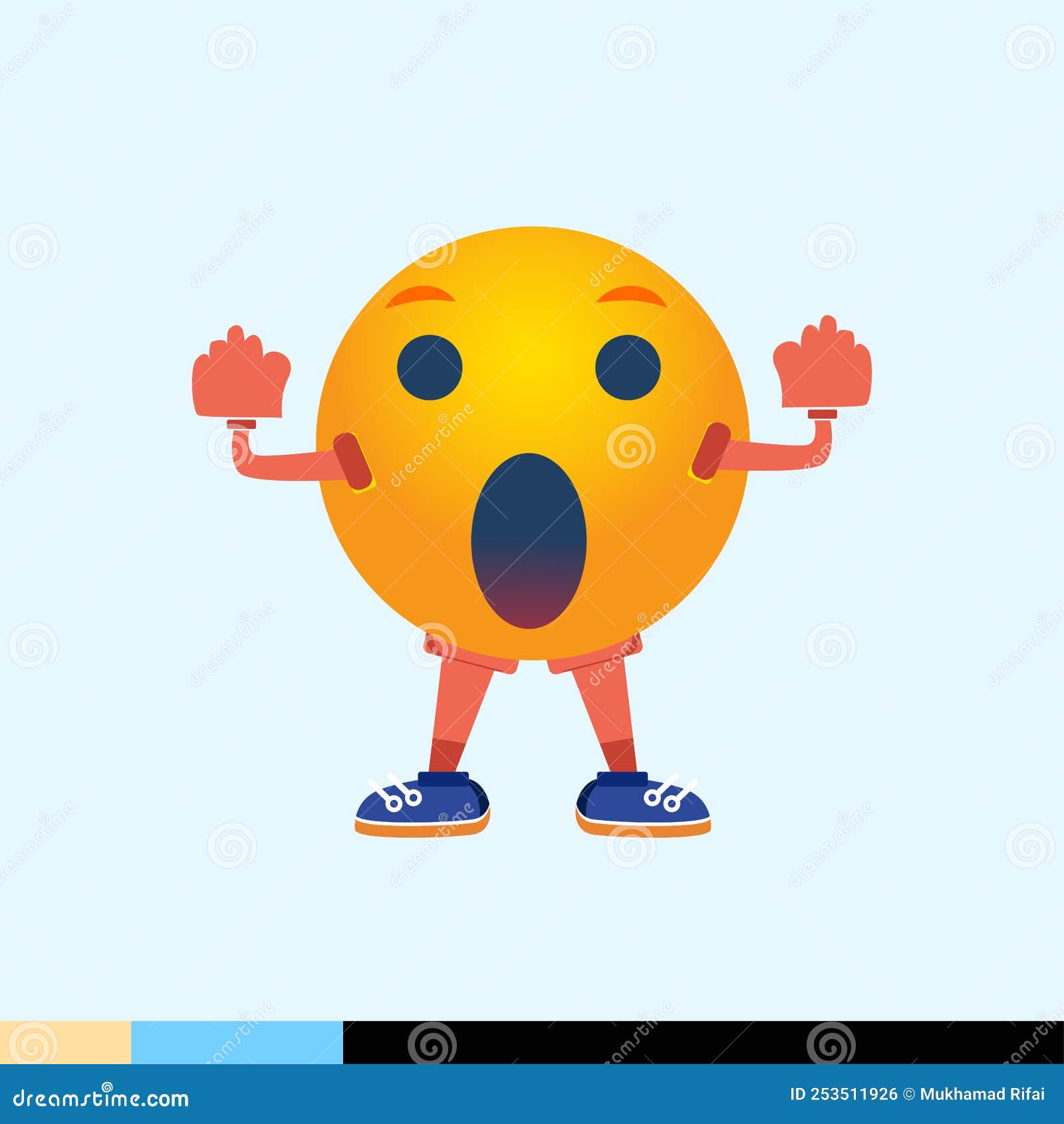 Cute Character Wow Social Media Stock Vector - Illustration of face ...