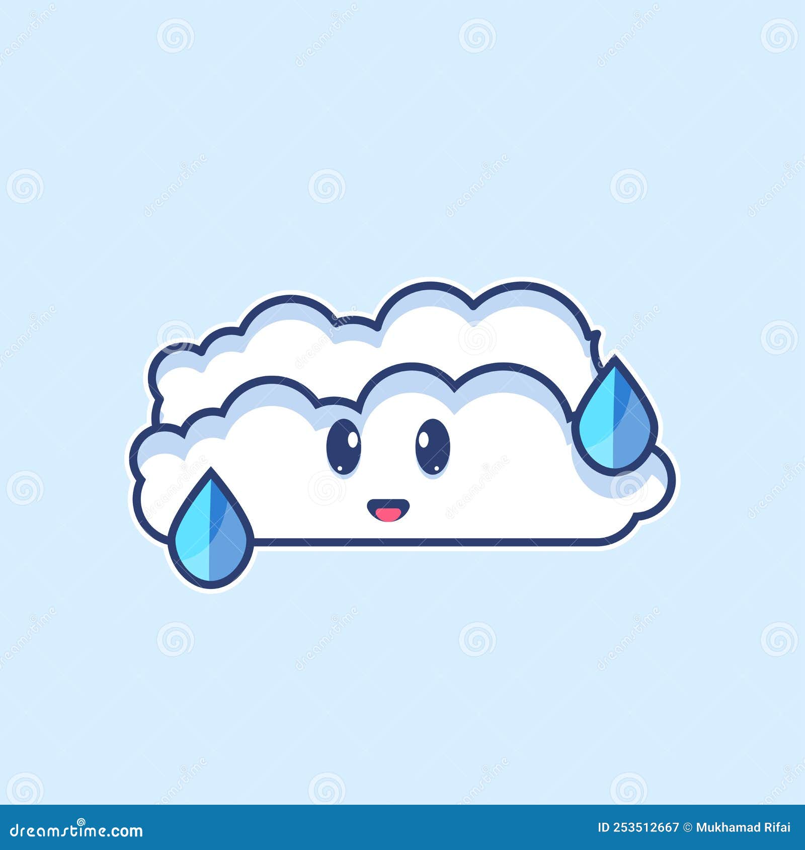 Illustration of Clouds with Raindrops Stock Vector - Illustration of ...