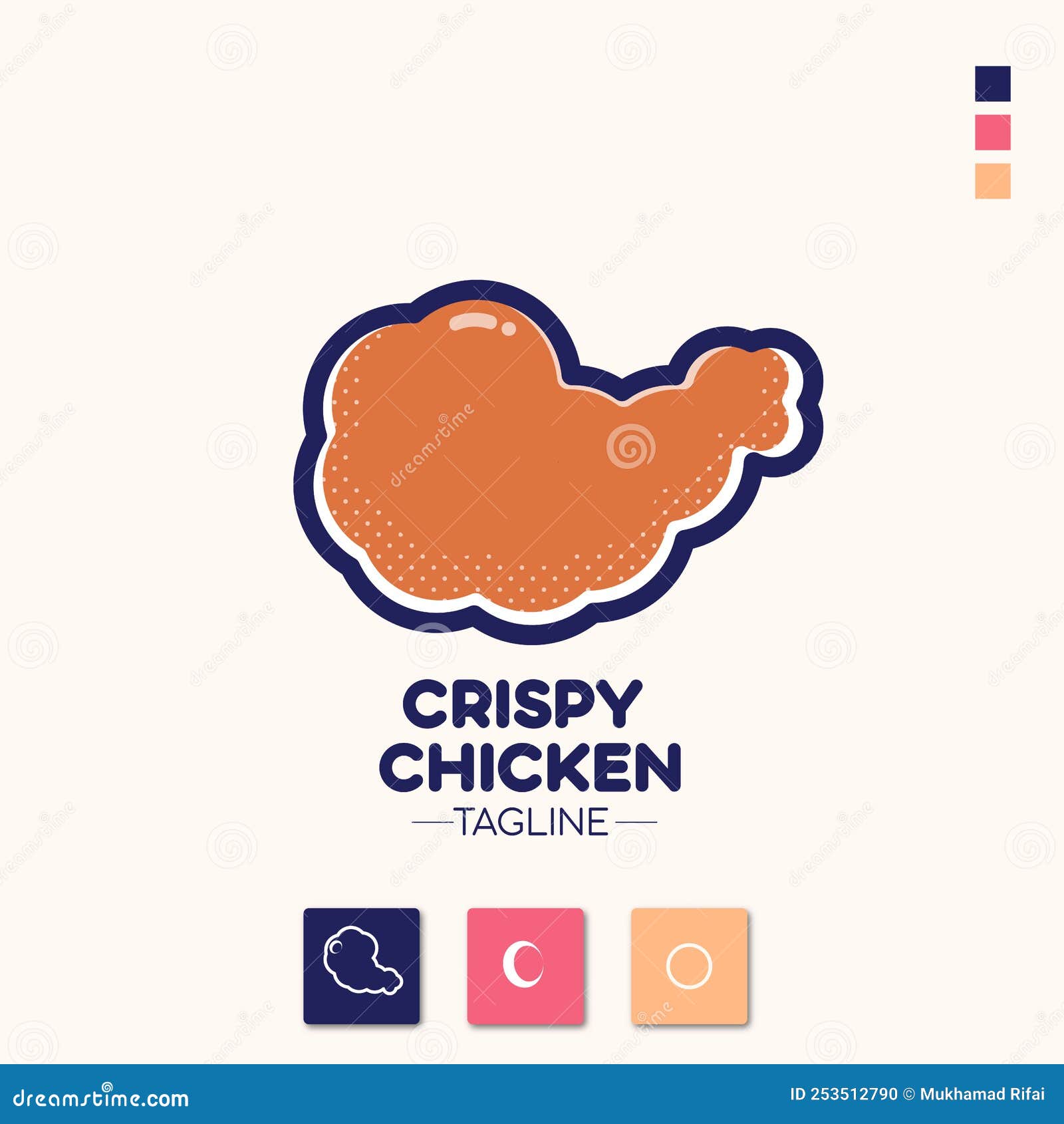 Crispy Chicken Logo Vector Illustration with Tagline Stock Vector ...
