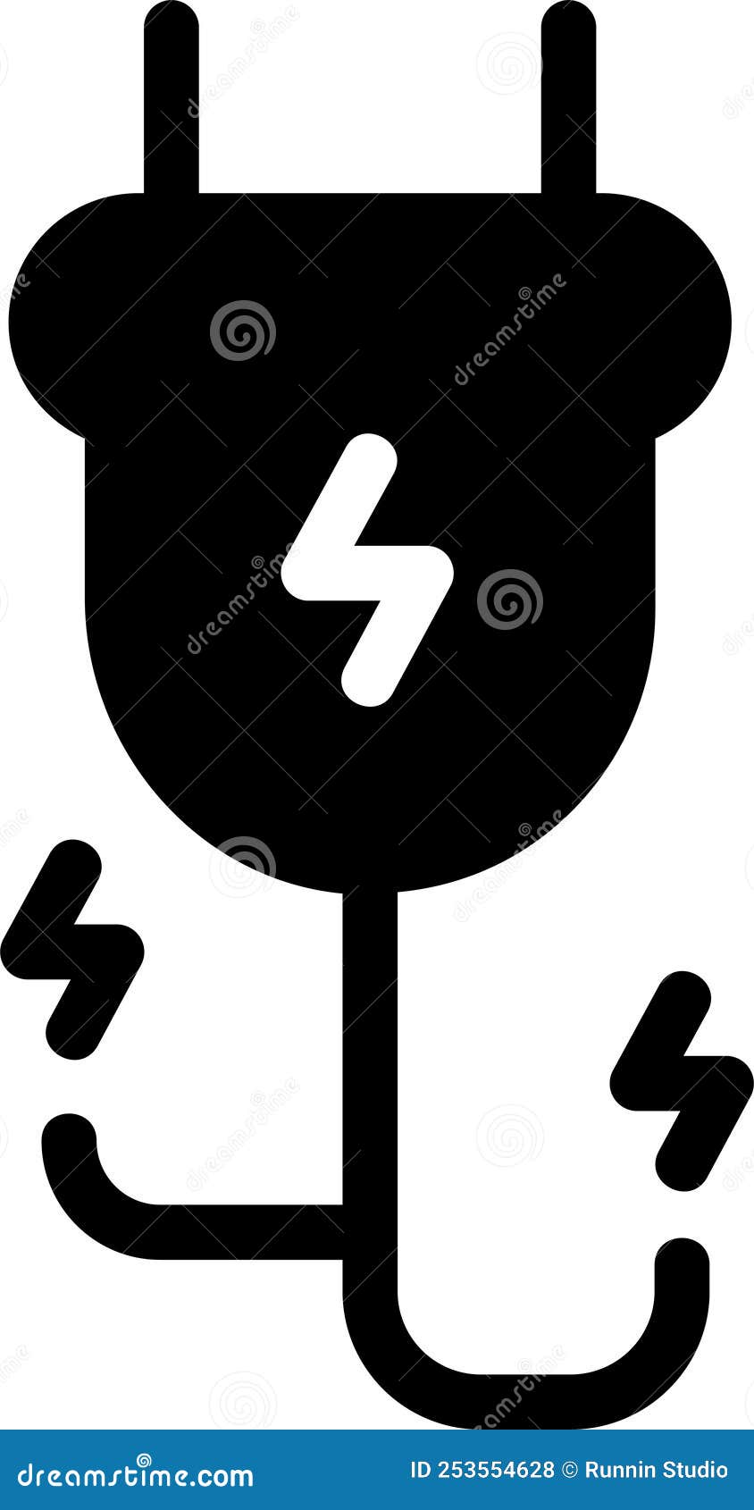 Power Plug with Glyph Style Stock Vector - Illustration of print ...