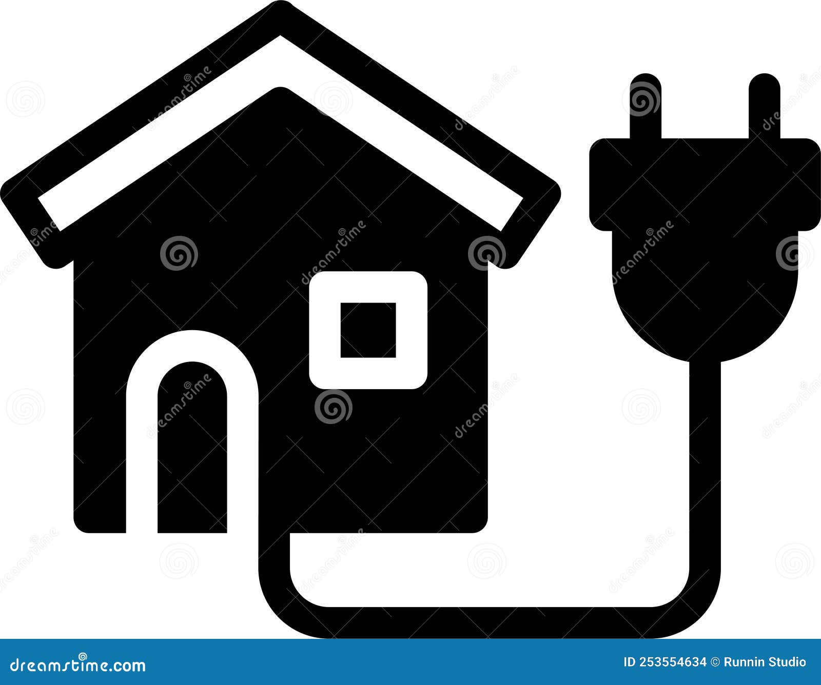 House Energy Icon with Glyph Style Stock Vector - Illustration of ...
