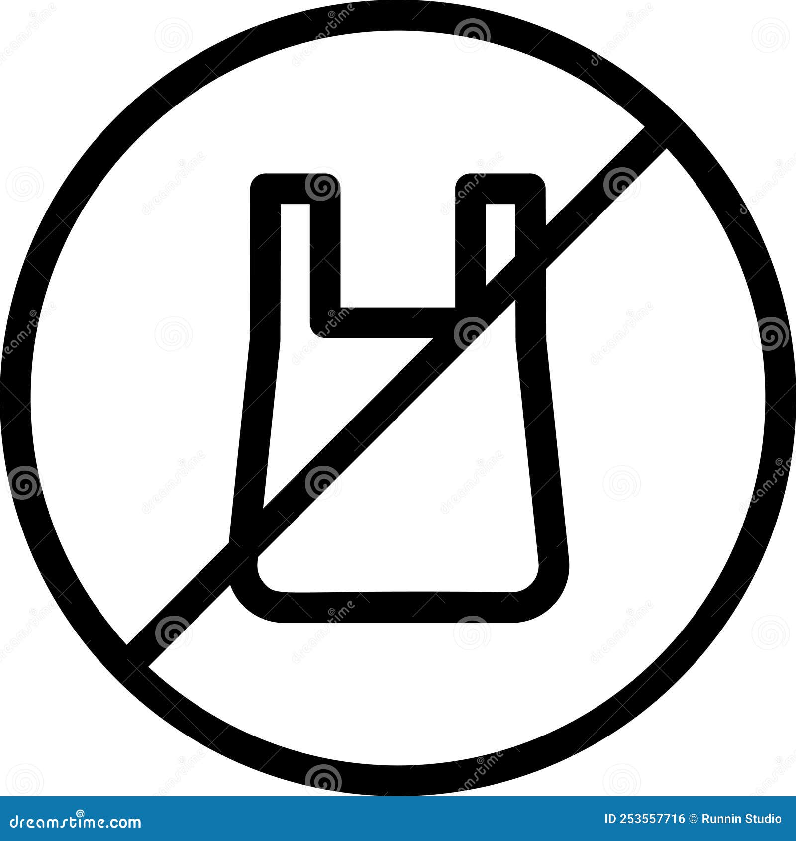 No Plastic Icon with Outline Style Stock Vector - Illustration of white ...