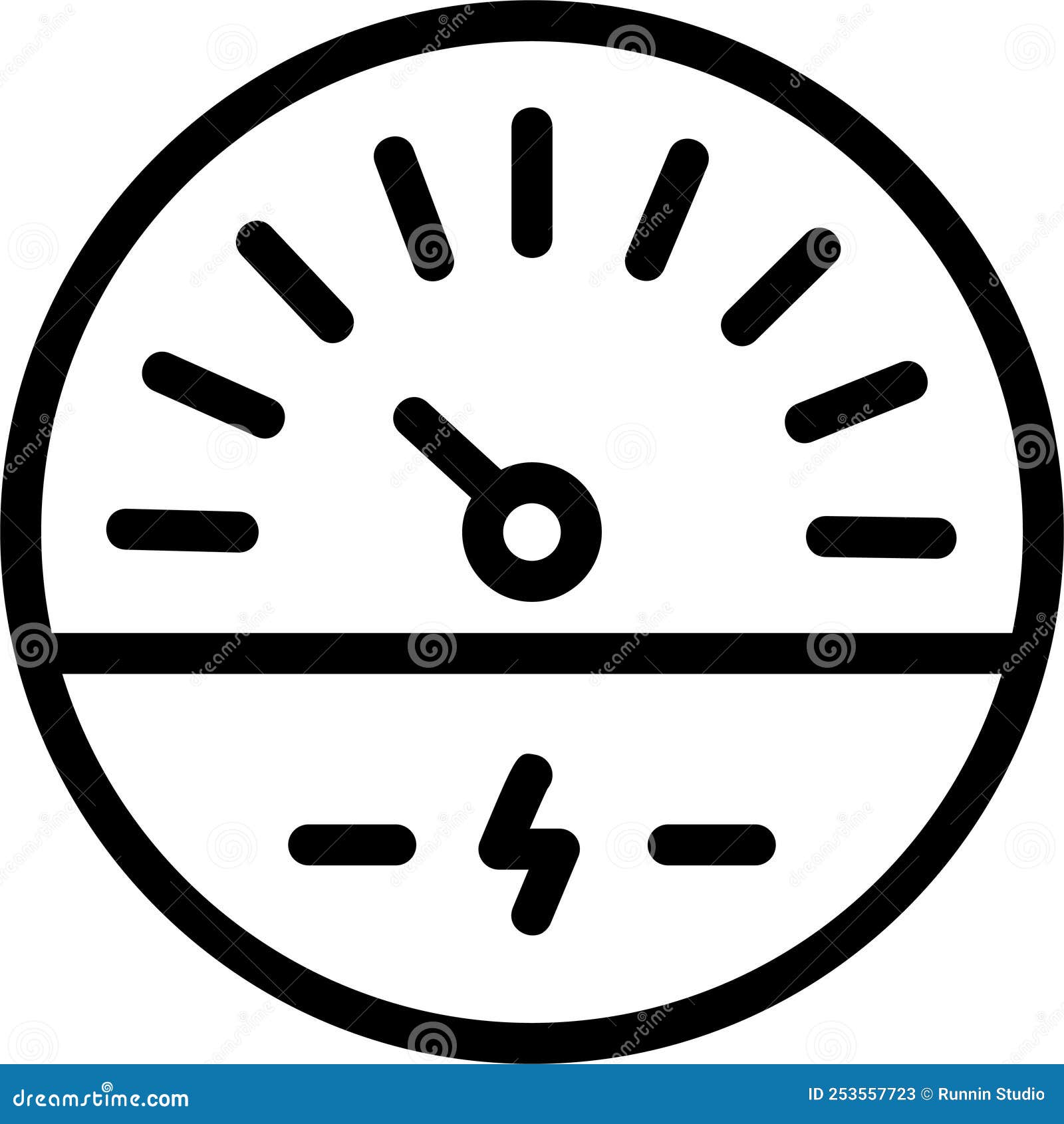 Gauge Icon with Outline Style Stock Vector - Illustration of barometer ...