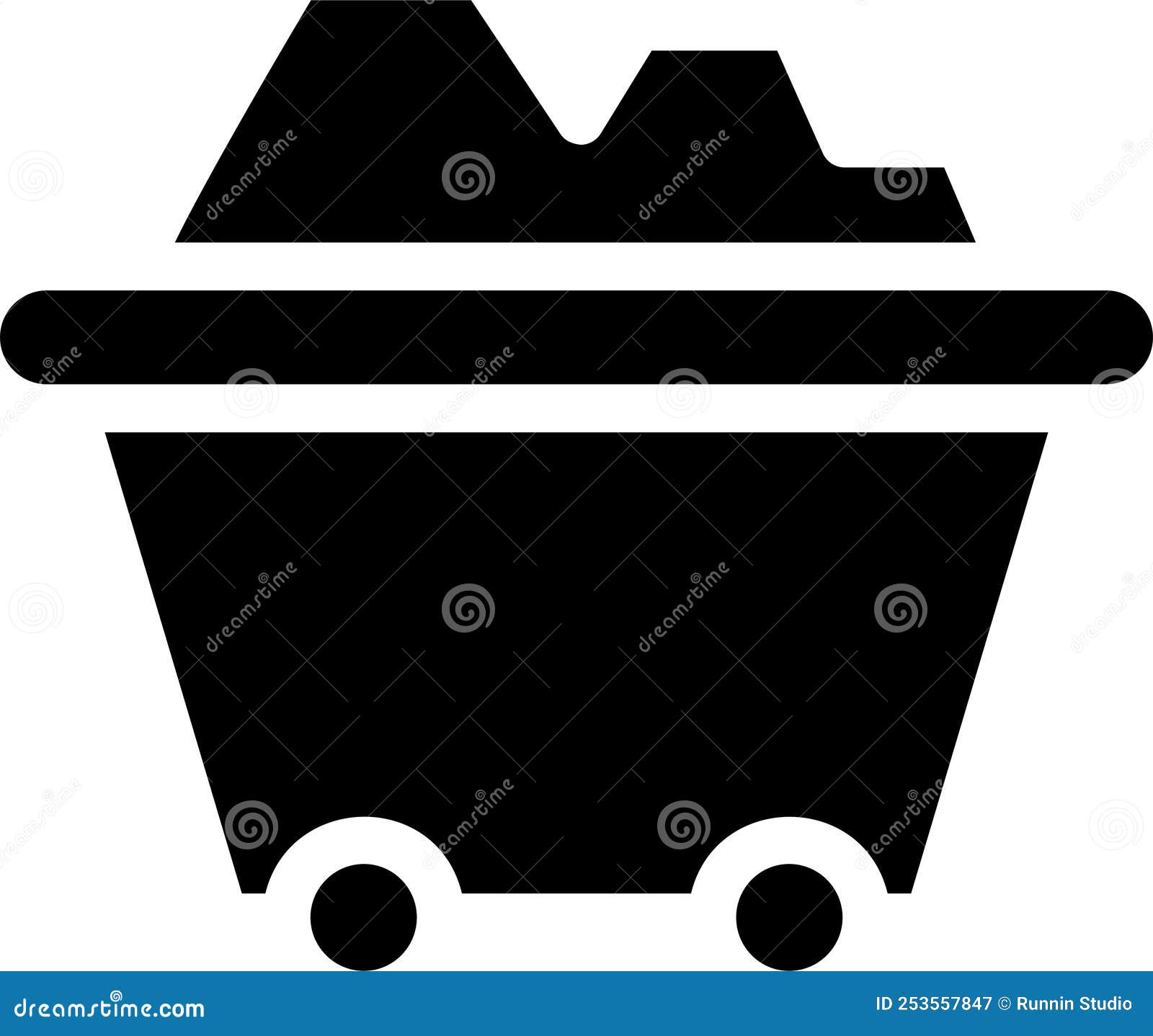 Coal Cart Icon with Glyph Style Stock Vector - Illustration of business ...