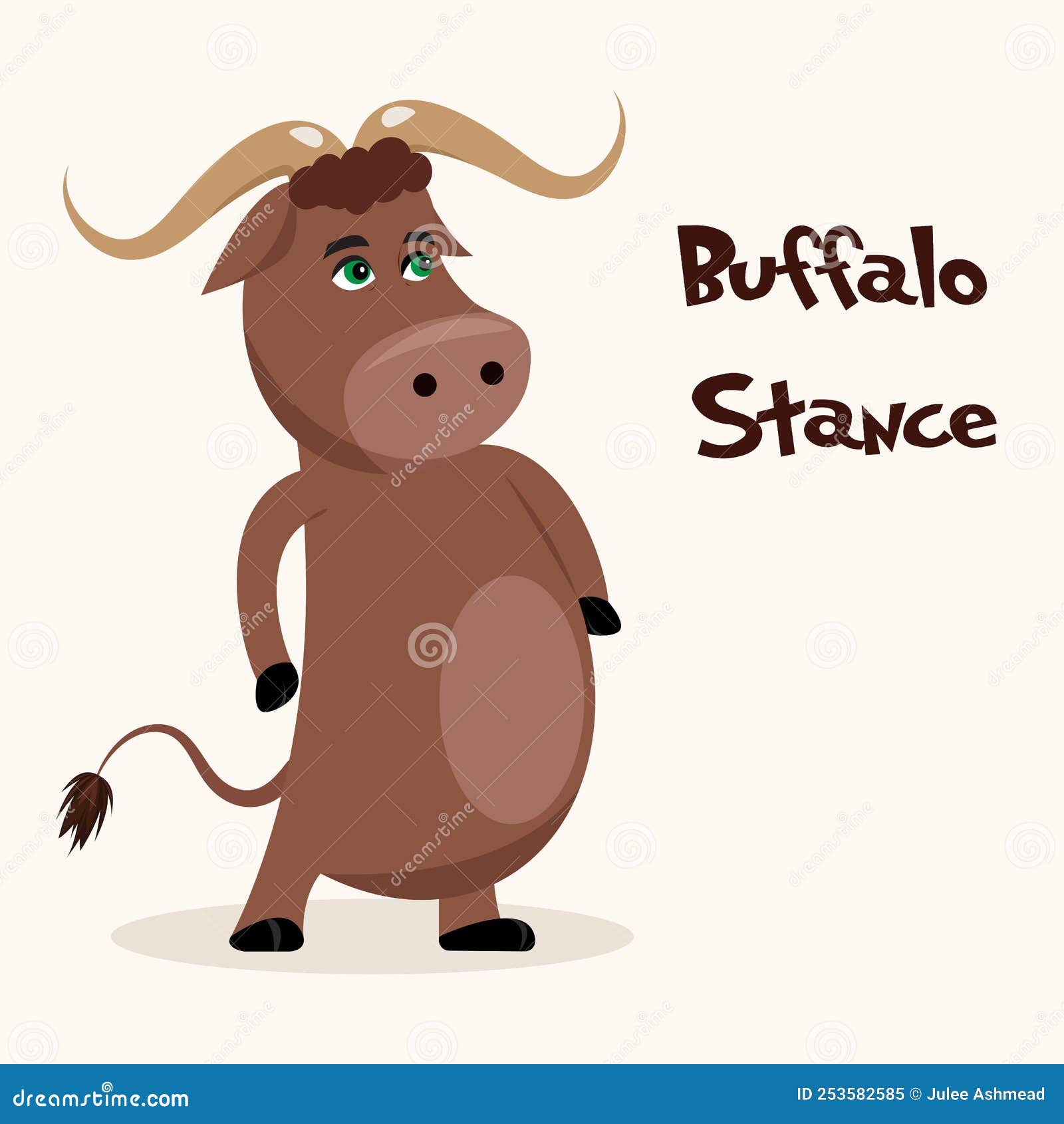 Buffalo Stance Cartoon Character Stock Vector - Illustration of animal ...