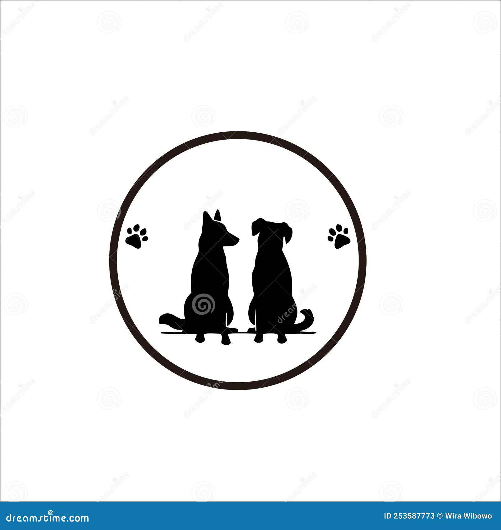 Print Two Dogs Shadow Design Stock Vector - Illustration of identity ...
