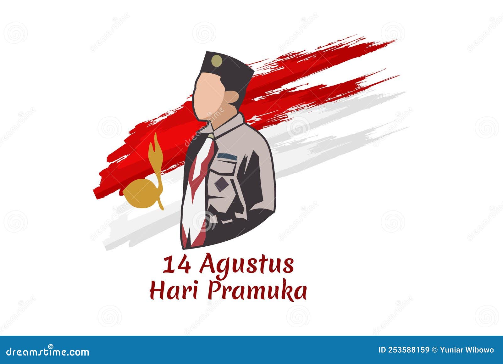 Pramuka Day Poster Template Vector For Indonesian Scout | CartoonDealer ...