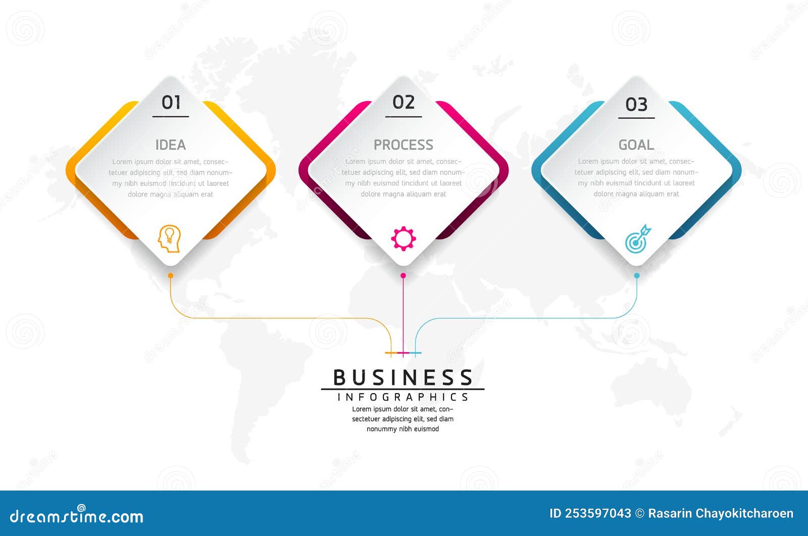 Connecting Steps Business Infographic Template Stock Vector ...