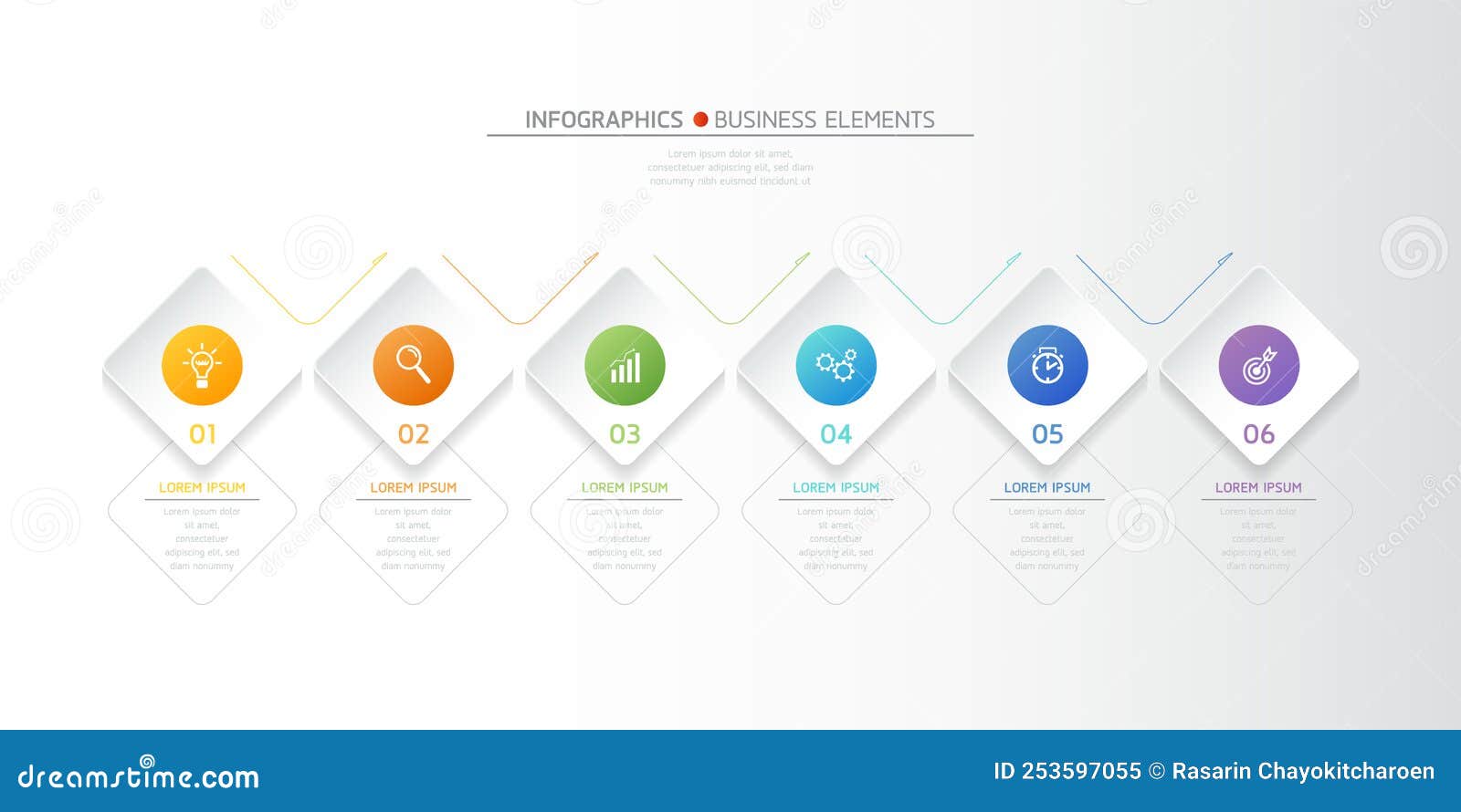 Connecting Steps Business Infographic Template Stock Vector ...