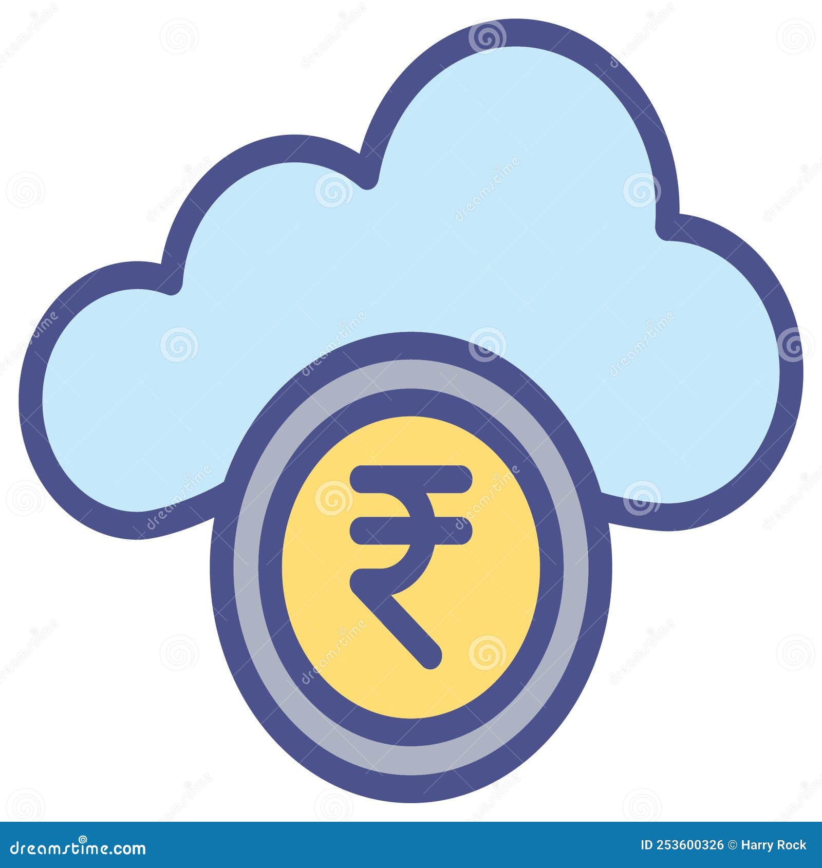 Cloud Money Which Can Easily Modify or Edit Stock Vector - Illustration ...