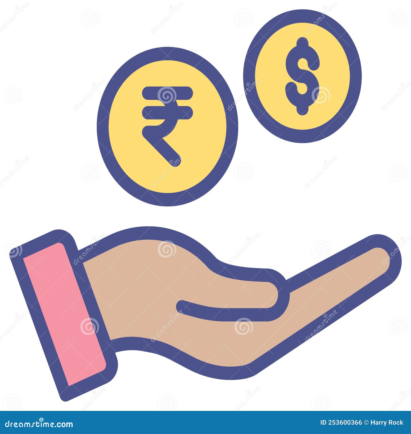 Hand Payment Which Can Easily Modify or Edit Stock Vector ...