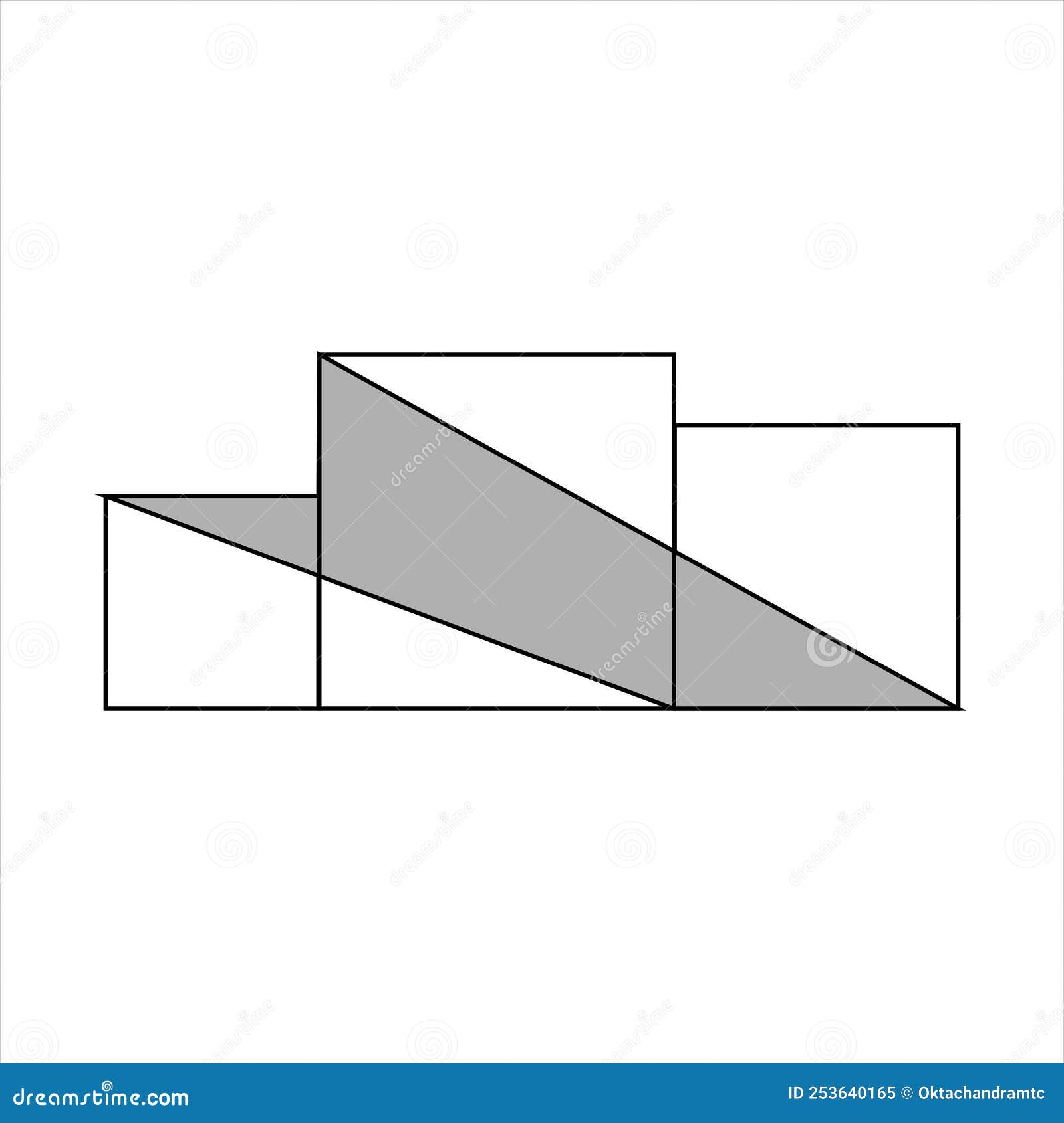 Three Squares of Different Sizes Form a Shape. Stock Vector ...