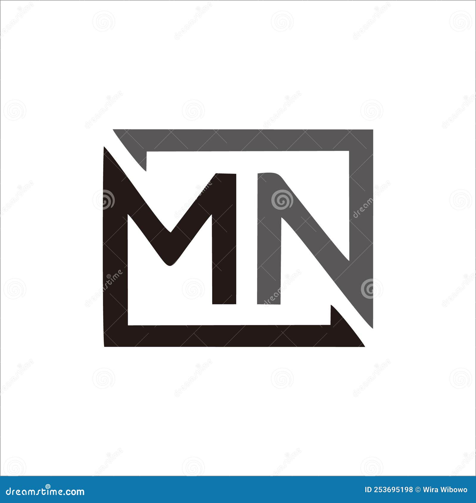 Print MN logo design stock vector. Illustration of font - 253695198
