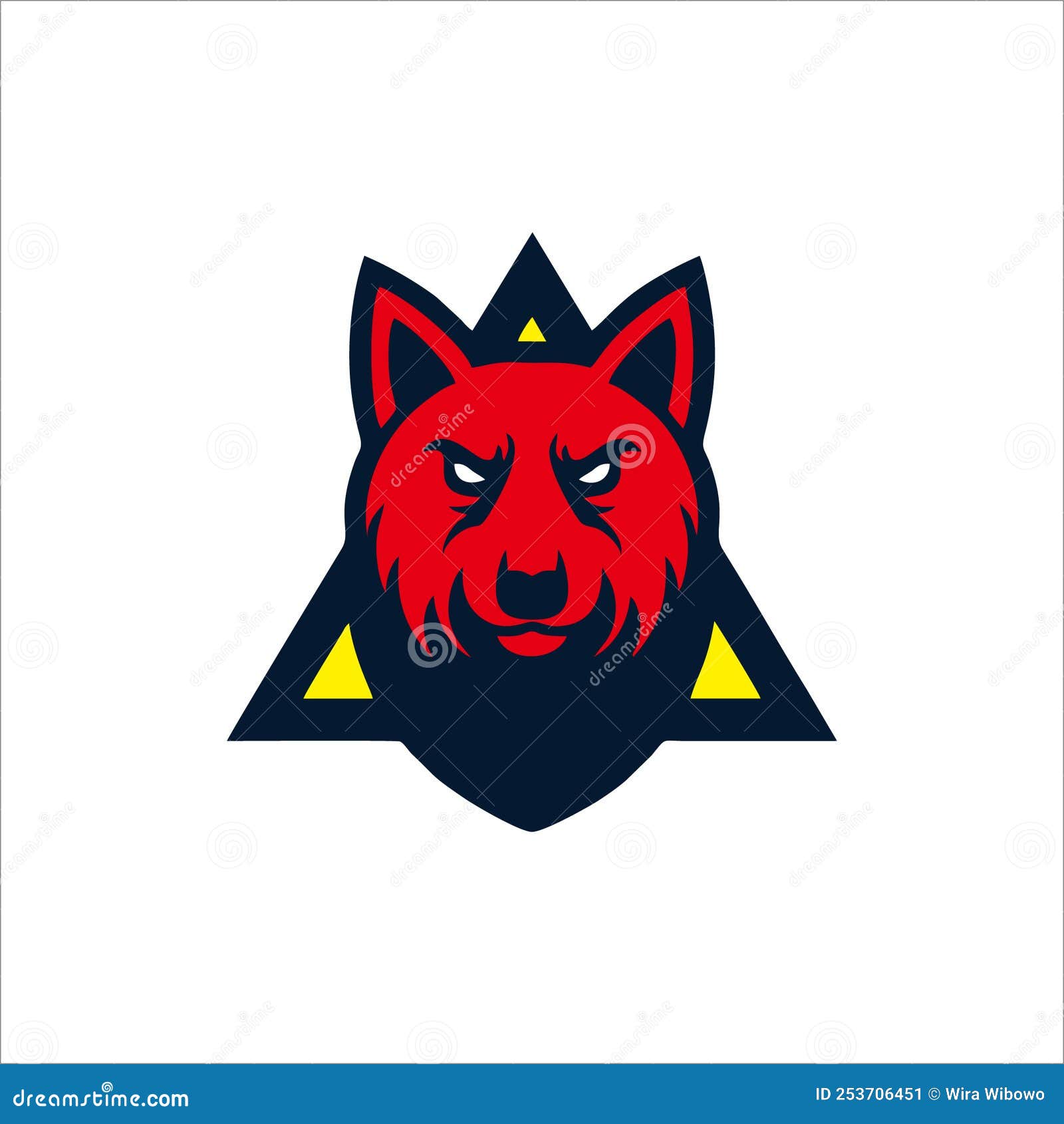 Print red wolf logo design stock vector. Illustration of symbol - 253706451