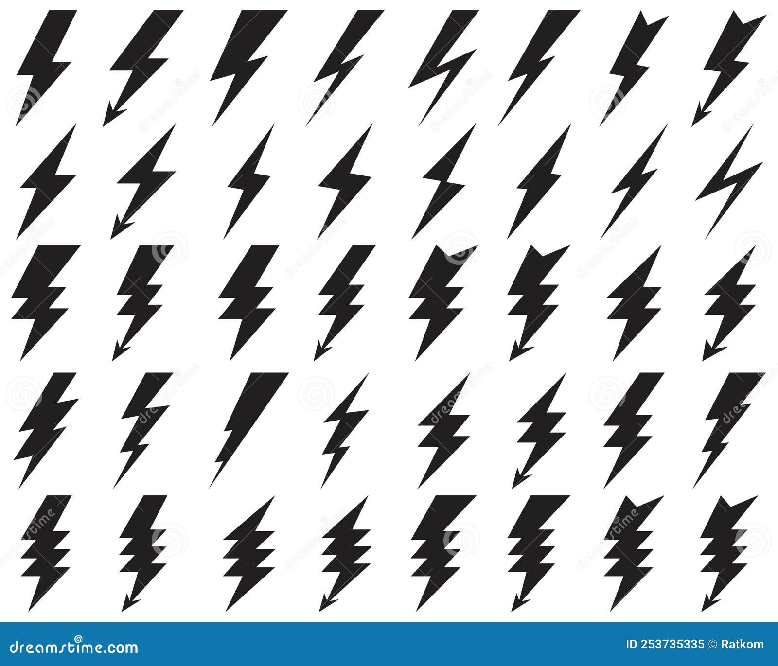 Icons of thunder lighting stock illustration. Illustration of energy ...