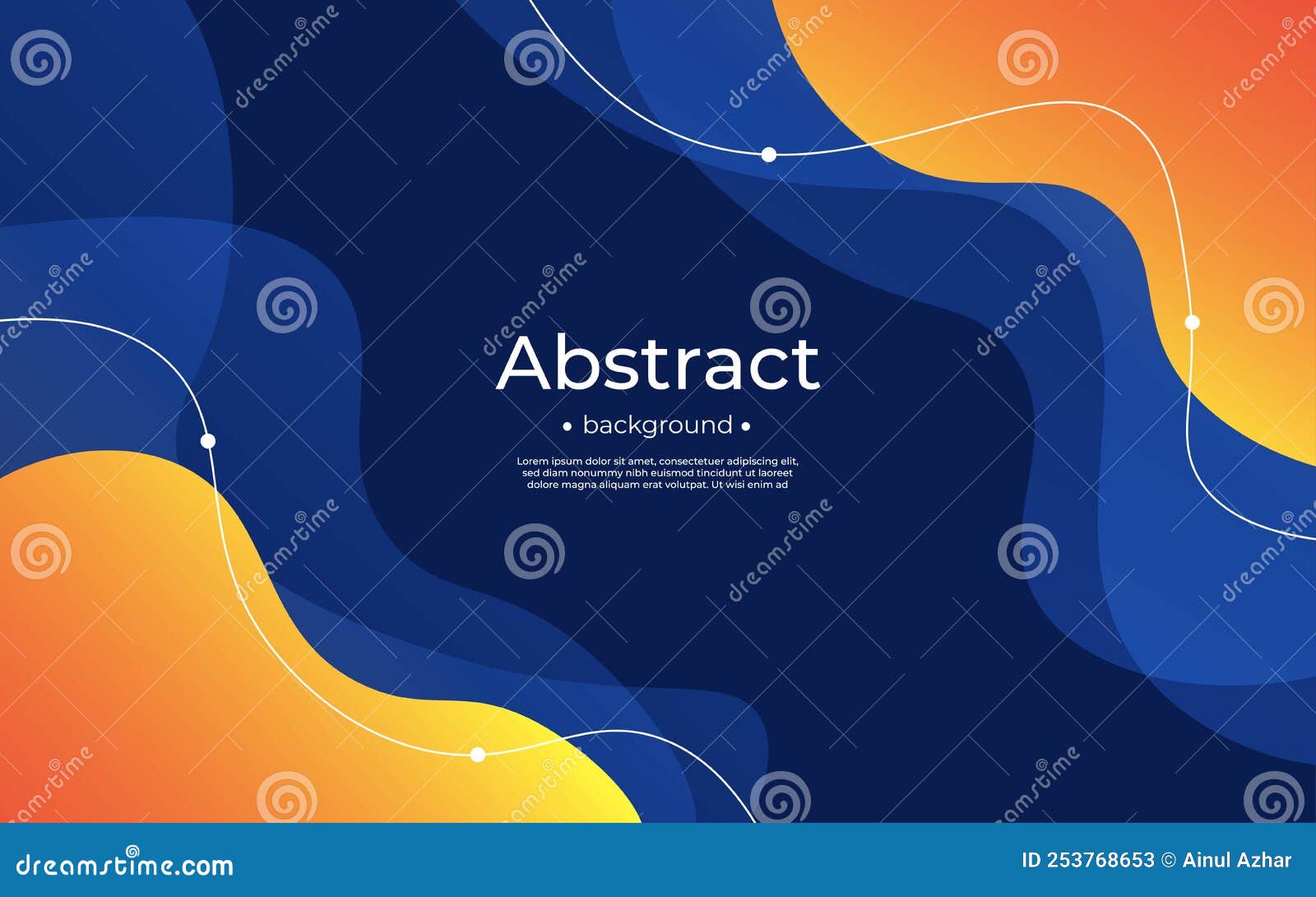 Abstract Dynamic Navy Blue Orange Gradient Fluid Shape Background ...