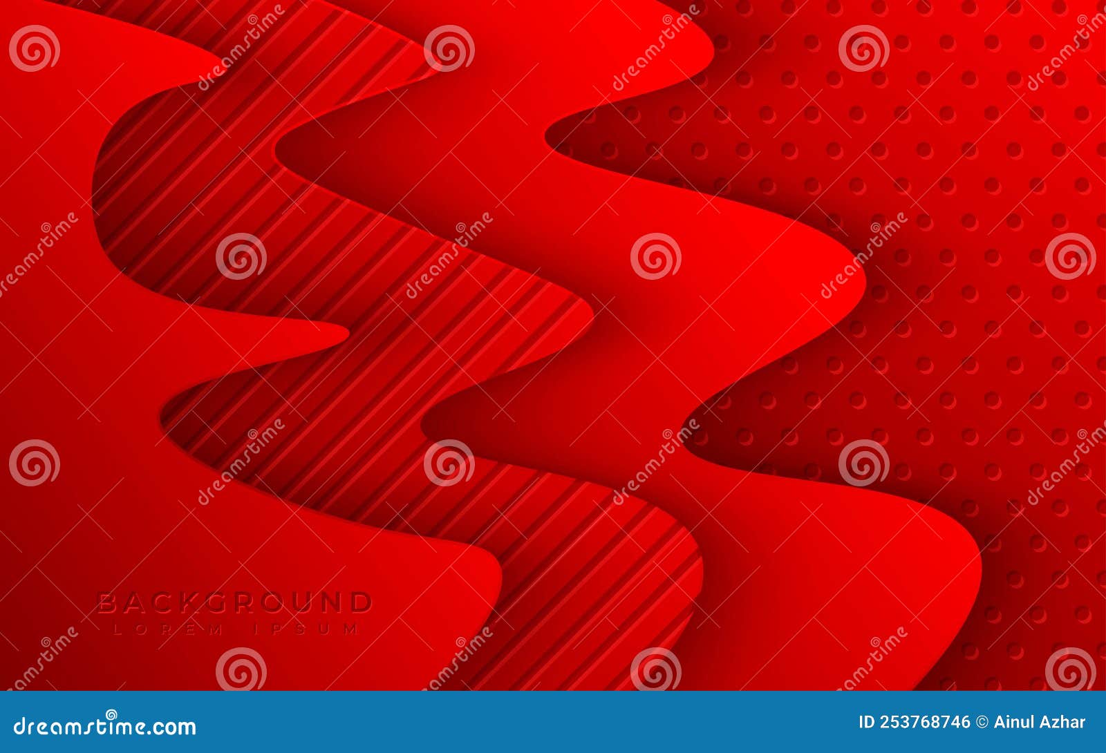 Abstract Red Wavy Papercut Background. Vector 3d Illustration. Abstract ...