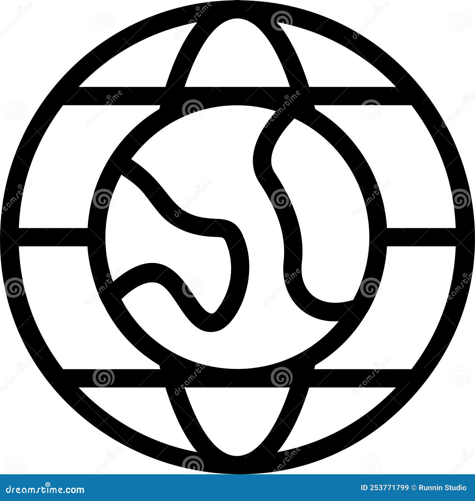 Global Icon with Outline Style Stock Vector - Illustration of design ...