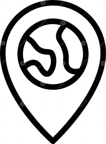 Eco Pin Icon with Outline Style Stock Vector - Illustration of green ...