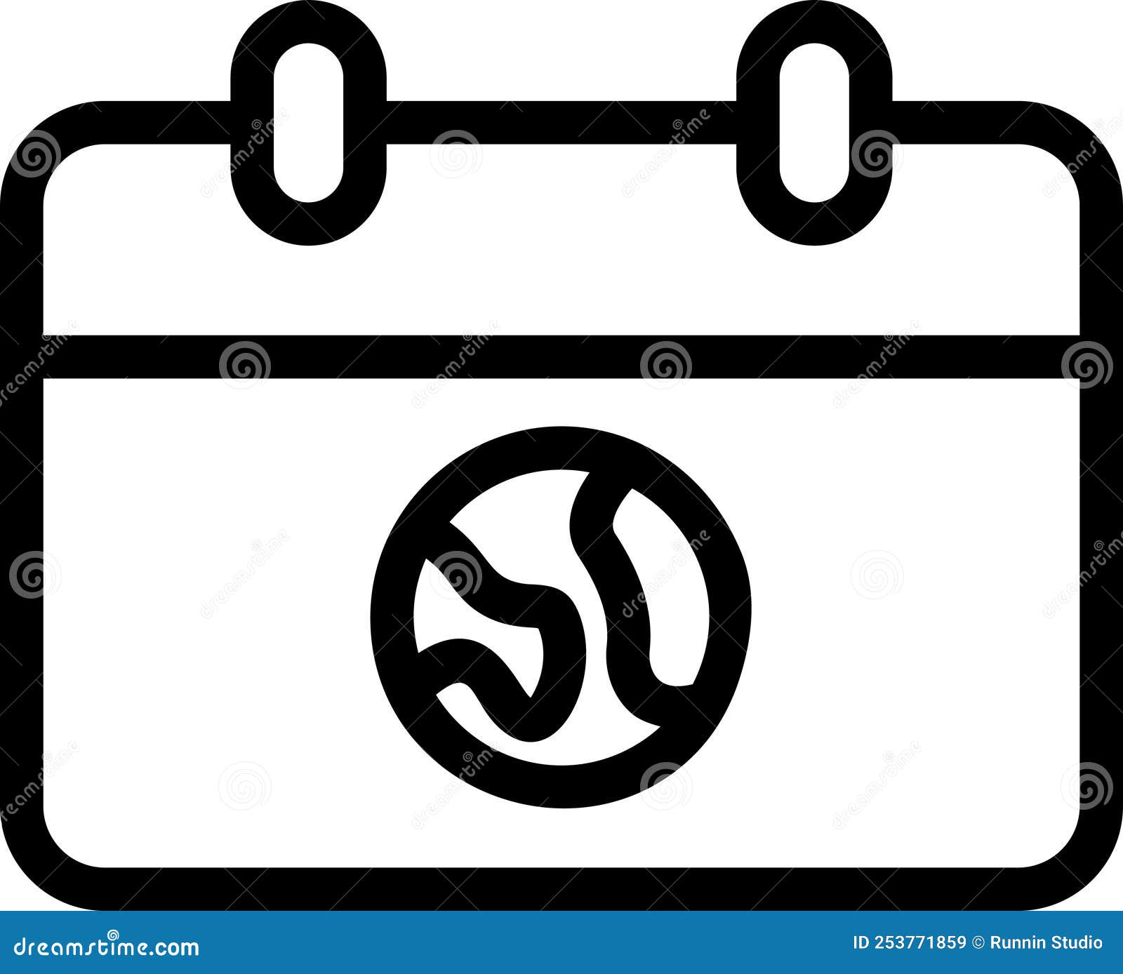 Eco Calendar Icon with Outline Style Stock Vector - Illustration of ...