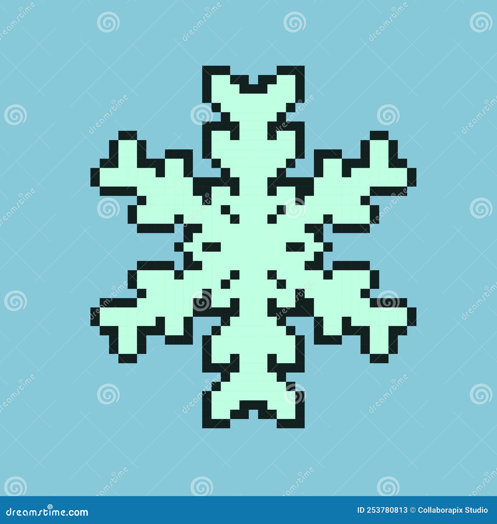Vector Pixel Art Snowflake Icon Cartoon Illustration | CartoonDealer ...