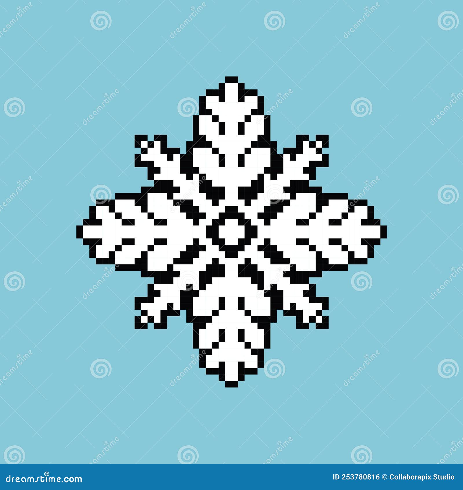 Snowflake Pixel Art Icon. Snow 8bit Vector Illustration | CartoonDealer ...